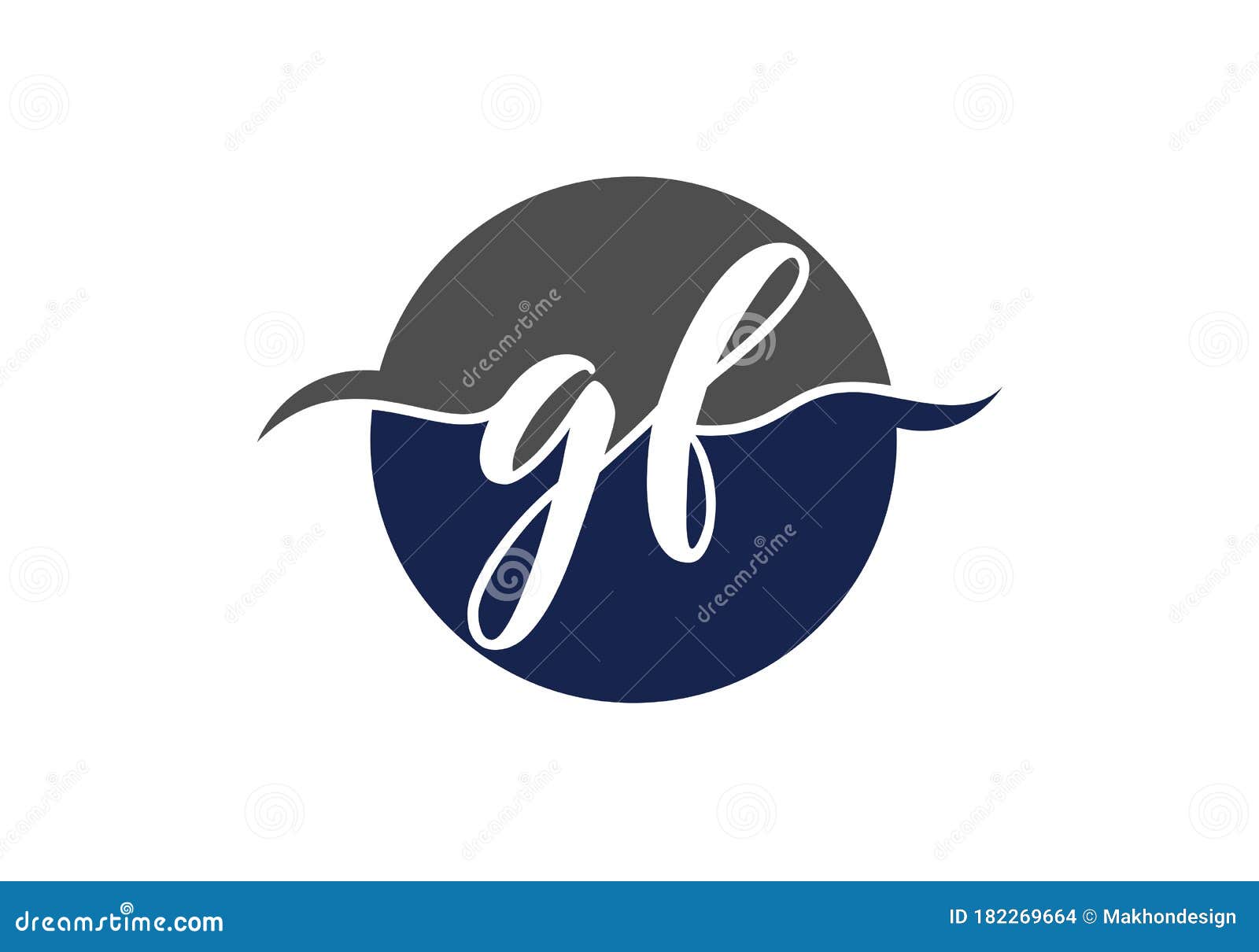 Initial Monogram Letter GF Logo Design Vector Template. GF Letter Logo ...