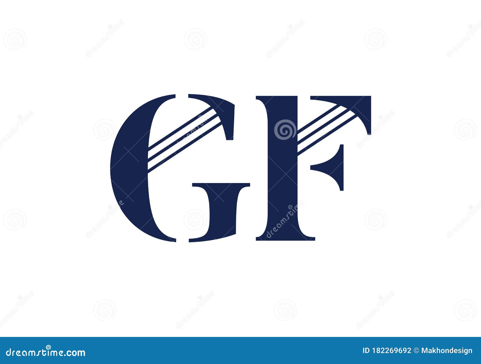 Initial Monogram Letter GF Logo Design Vector Template. GF Letter Logo ...