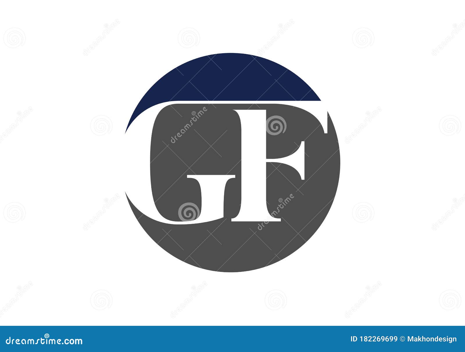 Initial Monogram Letter GF Logo Design Vector Template. GF Letter Logo ...