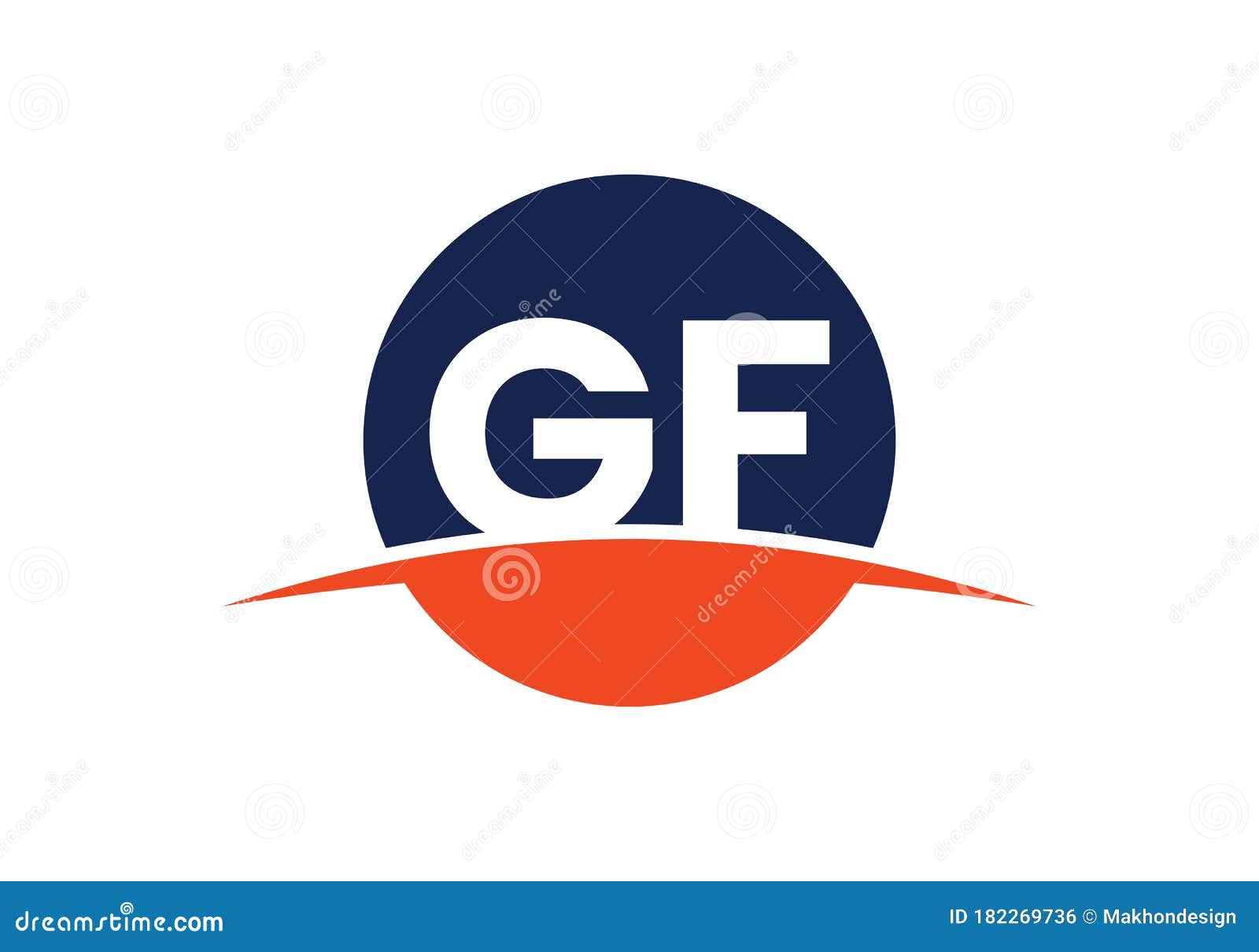 Initial Monogram Letter GF Logo Design Vector Template. GF Letter Logo ...