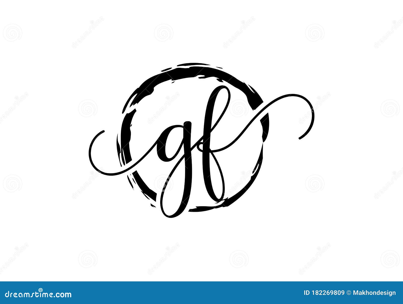 Initial Monogram Letter GF Logo Design Vector Template. GF Letter Logo ...