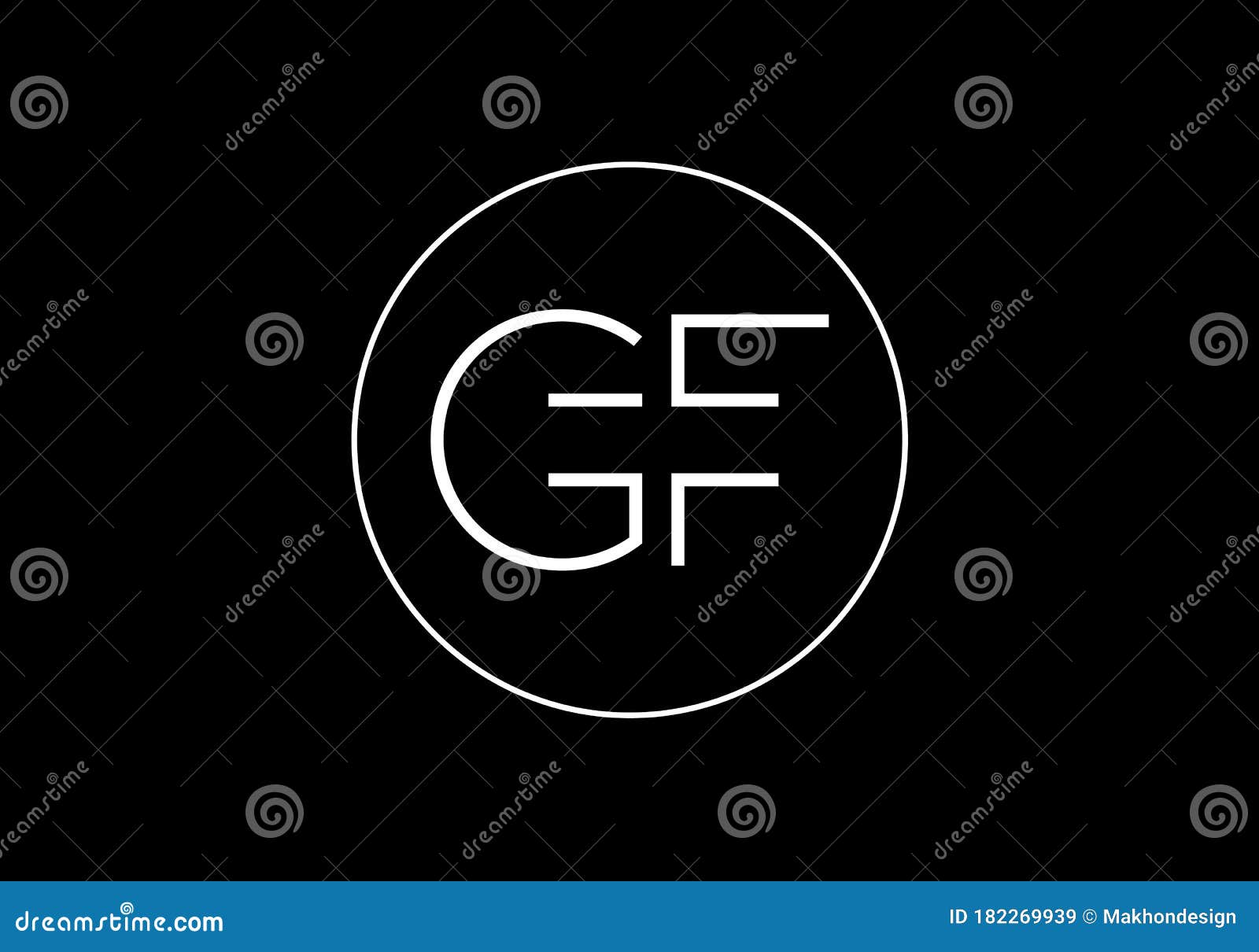 Initial Monogram Letter GF Logo Design Vector Template. GF Letter Logo ...