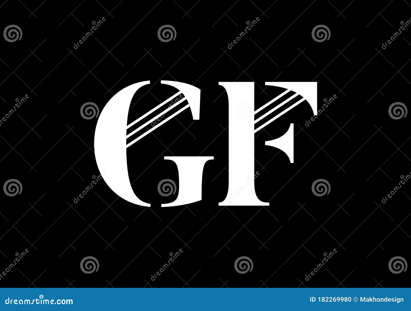 Initial Monogram Letter GF Logo Design Vector Template. GF Letter Logo ...