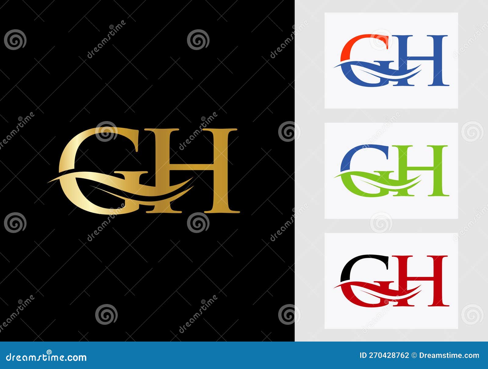 Monogram Letter GH Logo Design. GH Logotype Template Stock Vector ...