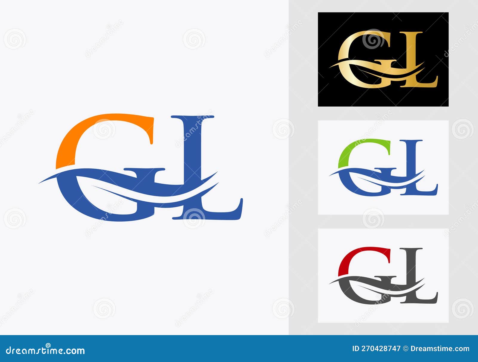 Monogram Letter GL Logo Design. GL Logotype Template Stock Vector ...