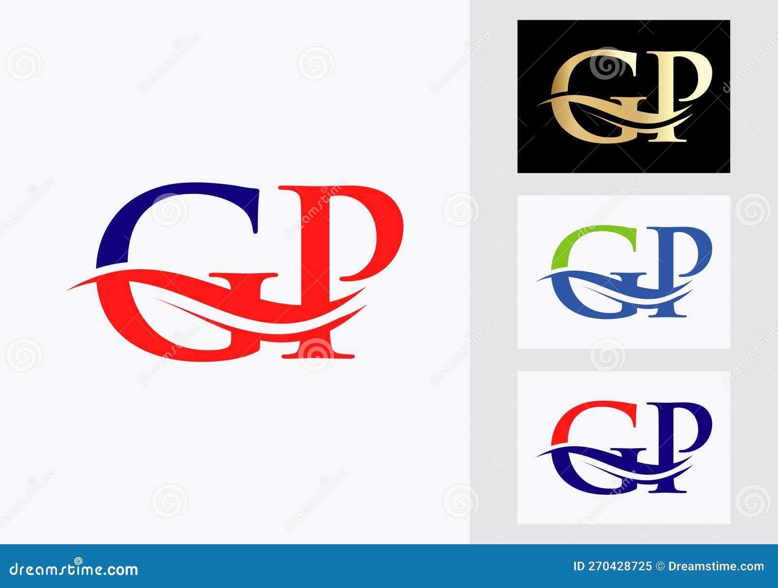Monogram Letter GP Logo Design. GP Logotype Template Stock Vector ...