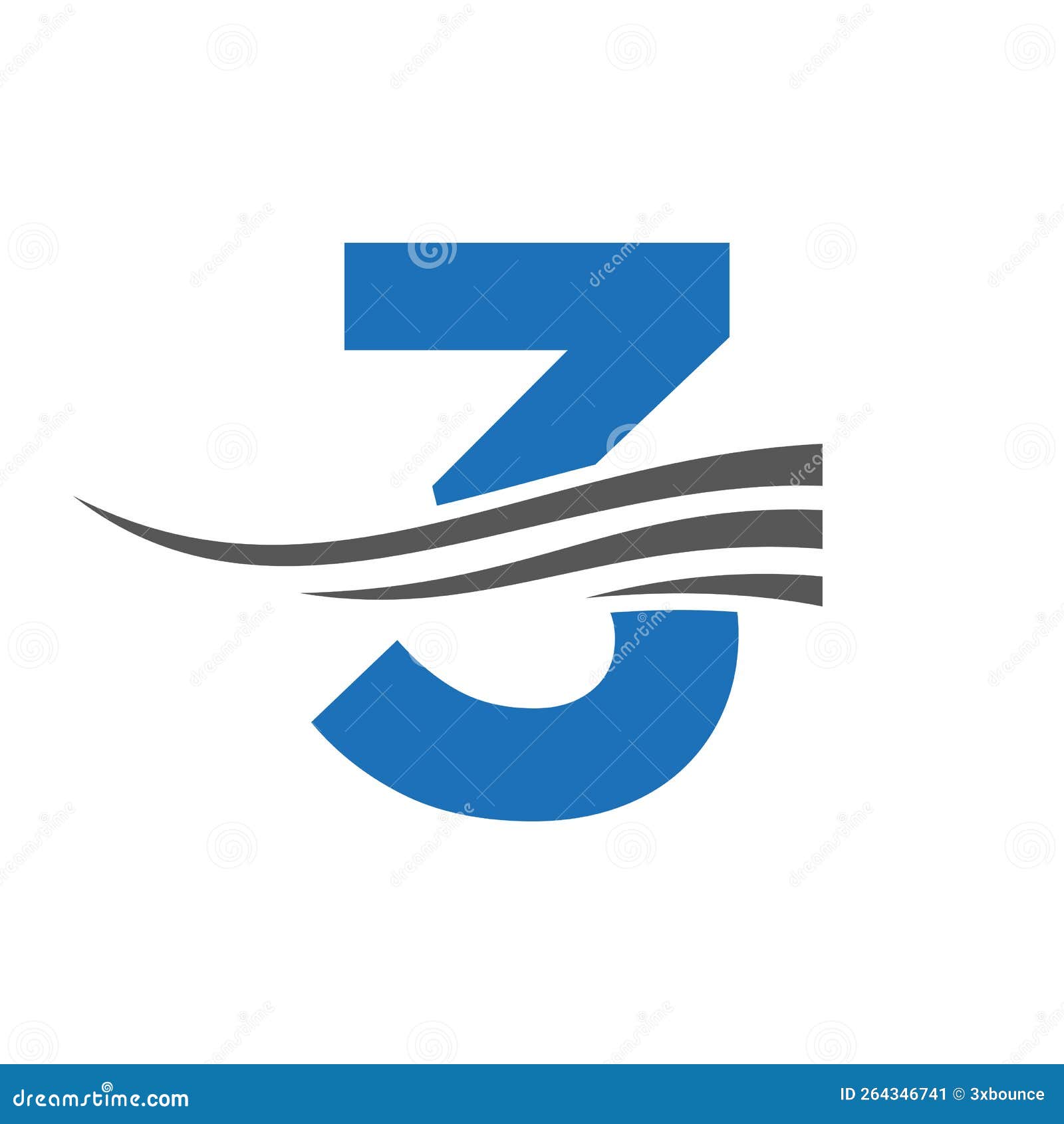 Initial Monogram Letter 3 Logo Design. Modern 3 Logotype Vector ...