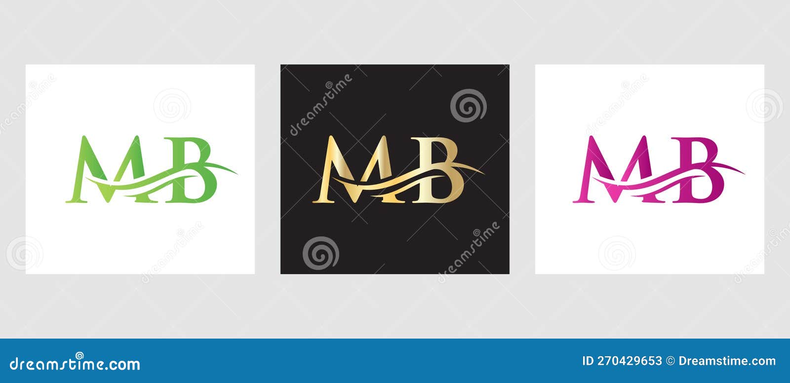 Monogram Letter MB Logo Design. MB Logotype Template Stock Vector ...