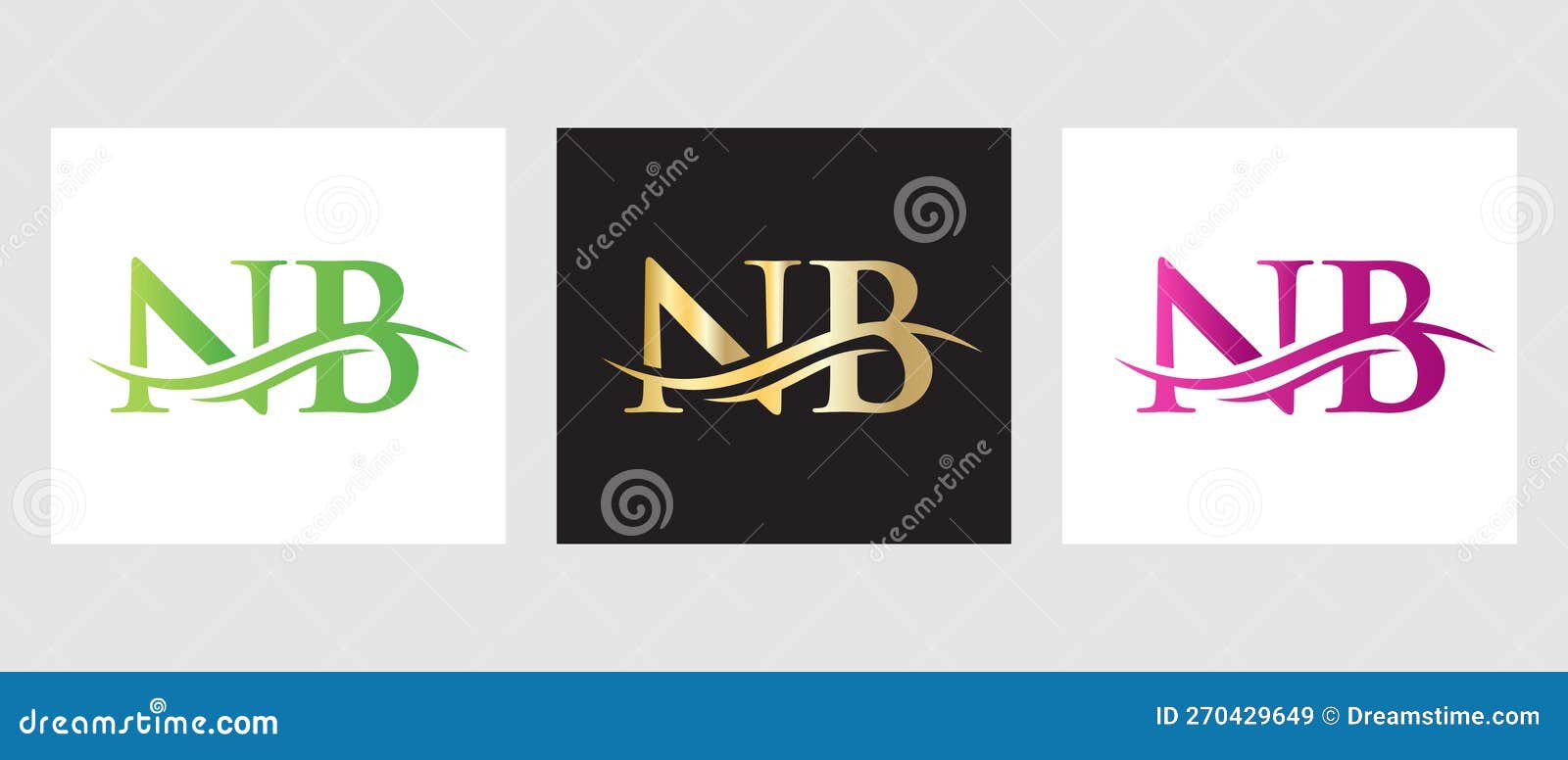 Monogram Letter NB Logo Design. NB Logotype Template Stock Vector ...