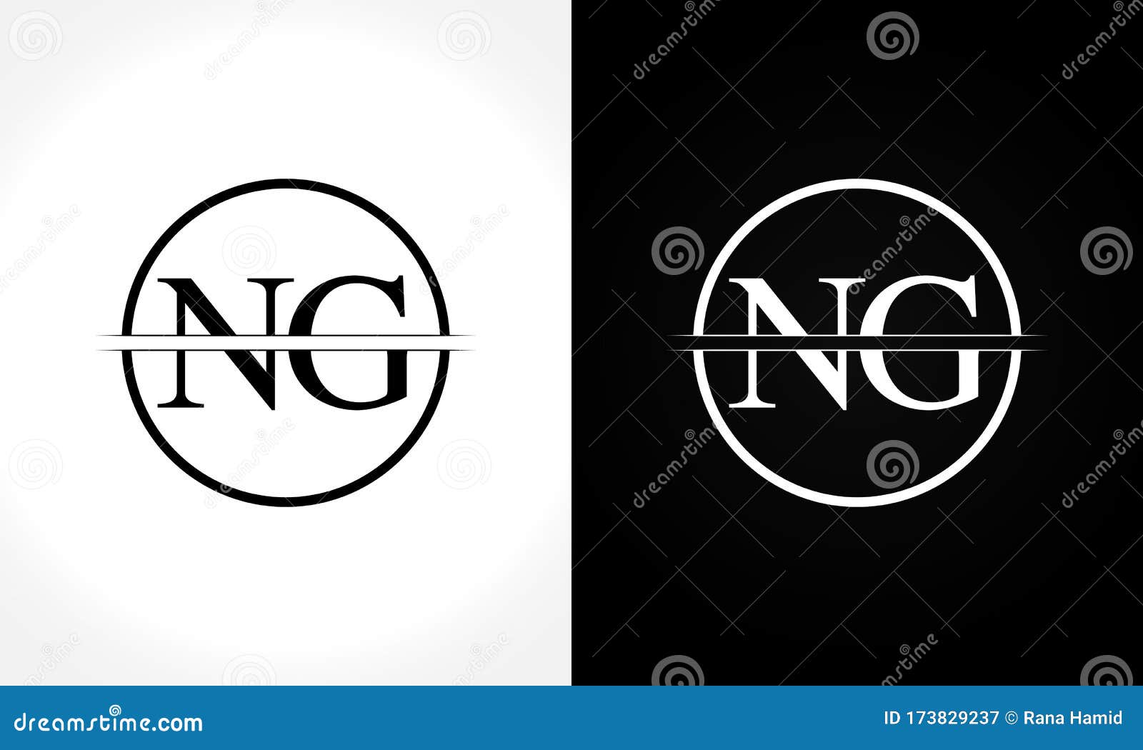 Initial Monogram Letter NG Logo Design Vector Template. NG Letter Logo ...