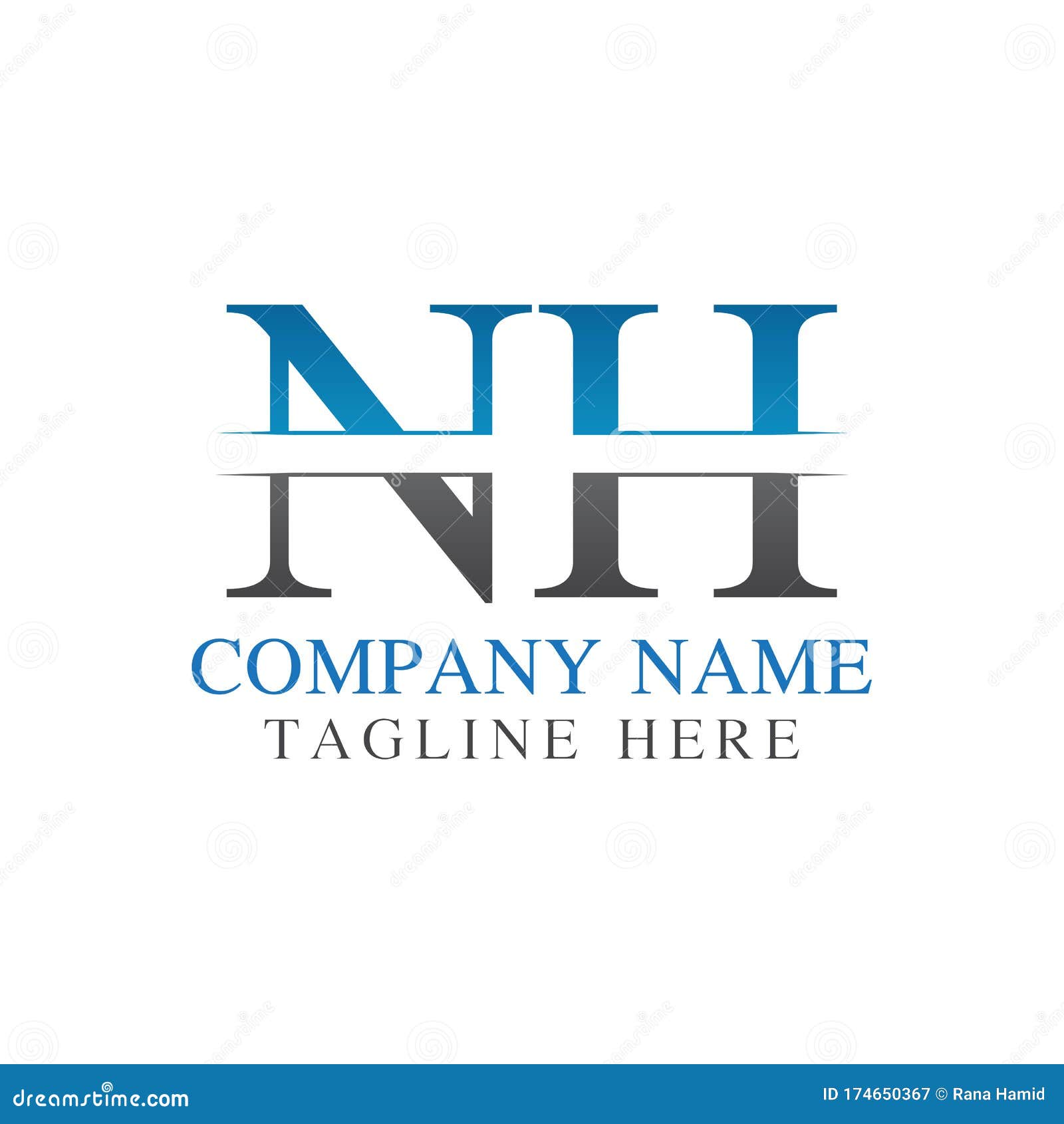 Initial Monogram Letter NH Logo Design Vector Template. NH Letter Logo ...