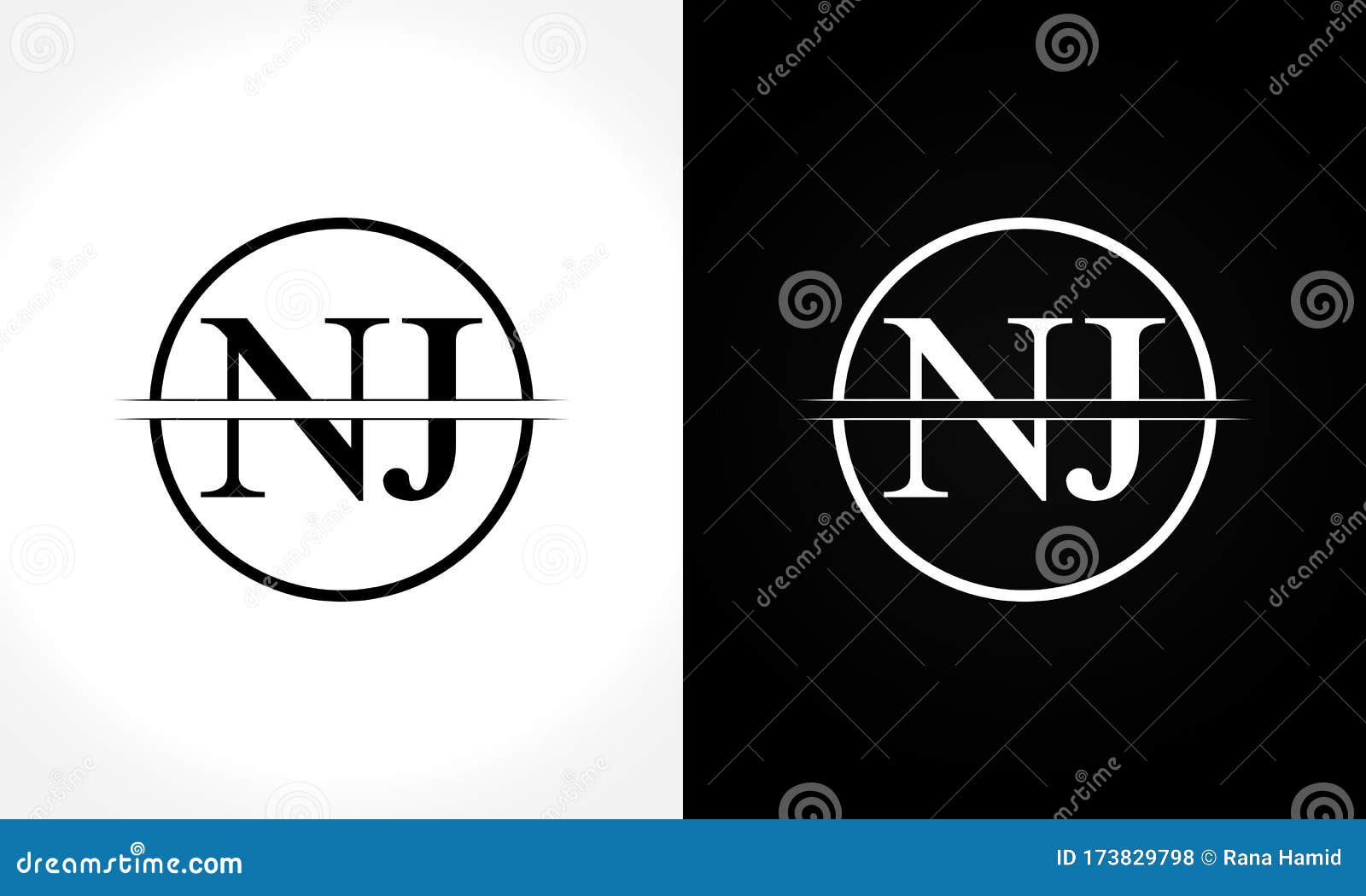Initial Monogram Letter NJ Logo Design Vector Template. NJ Letter Logo ...
