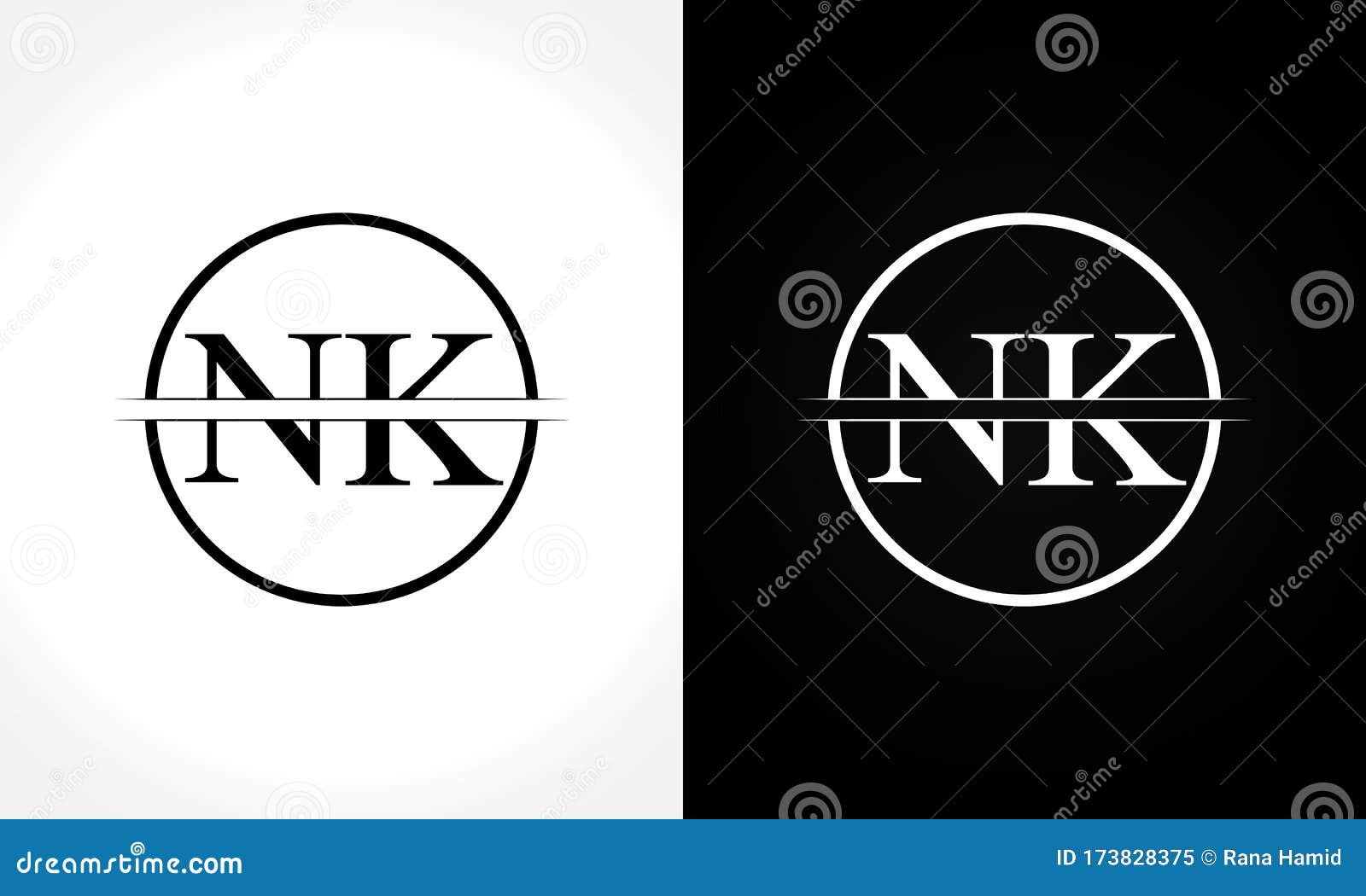 Initial Monogram Letter NK Logo Design Vector Template. NK Letter Logo ...