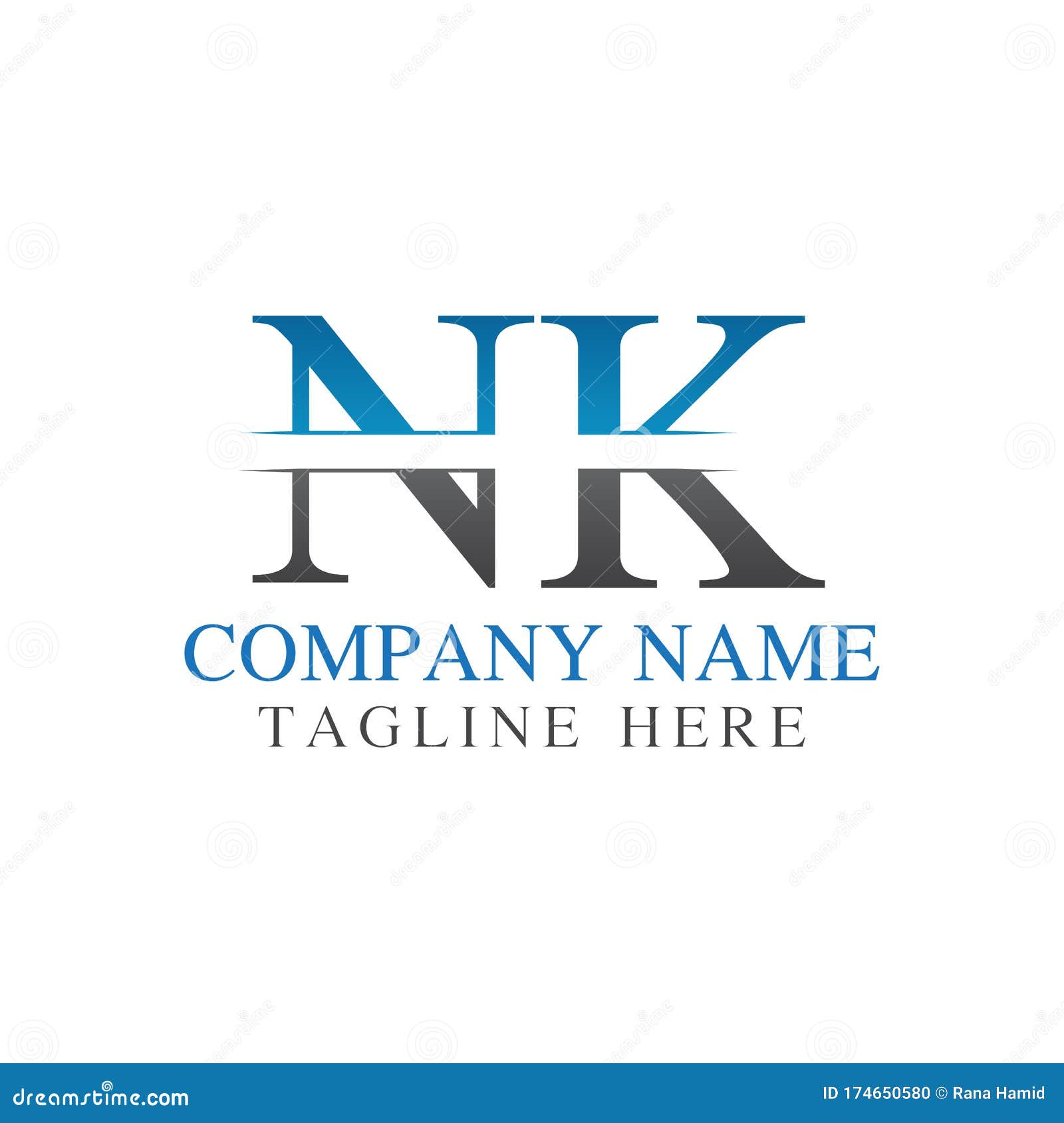 Initial Monogram Letter NK Logo Design Vector Template. NK Letter Logo ...
