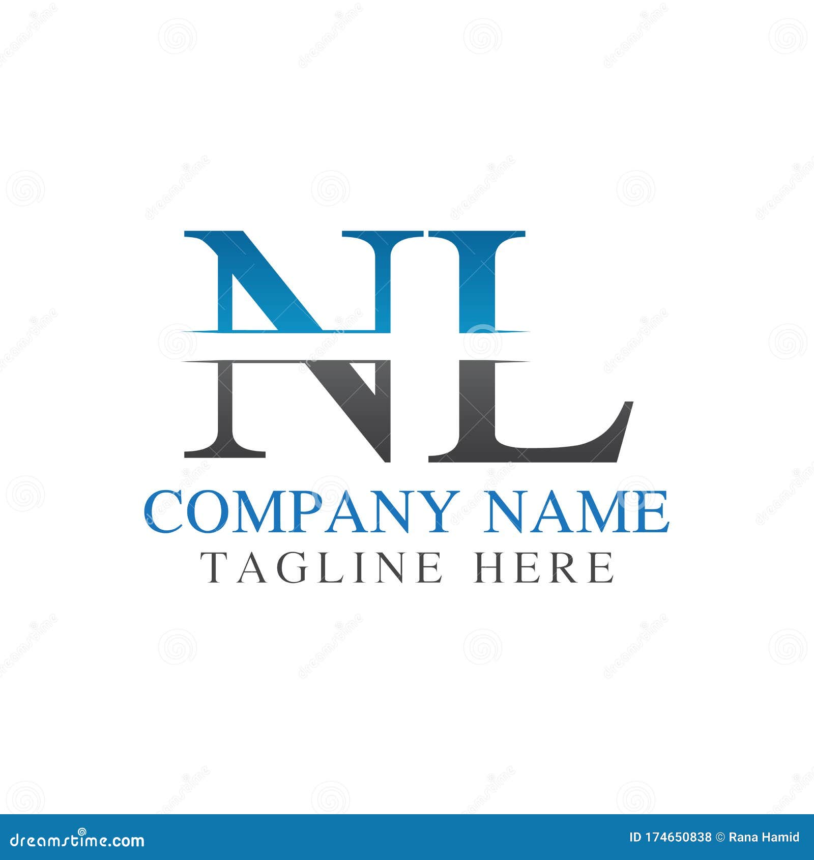 Initial Monogram Letter NL Logo Design Vector Template. NL Letter Logo ...