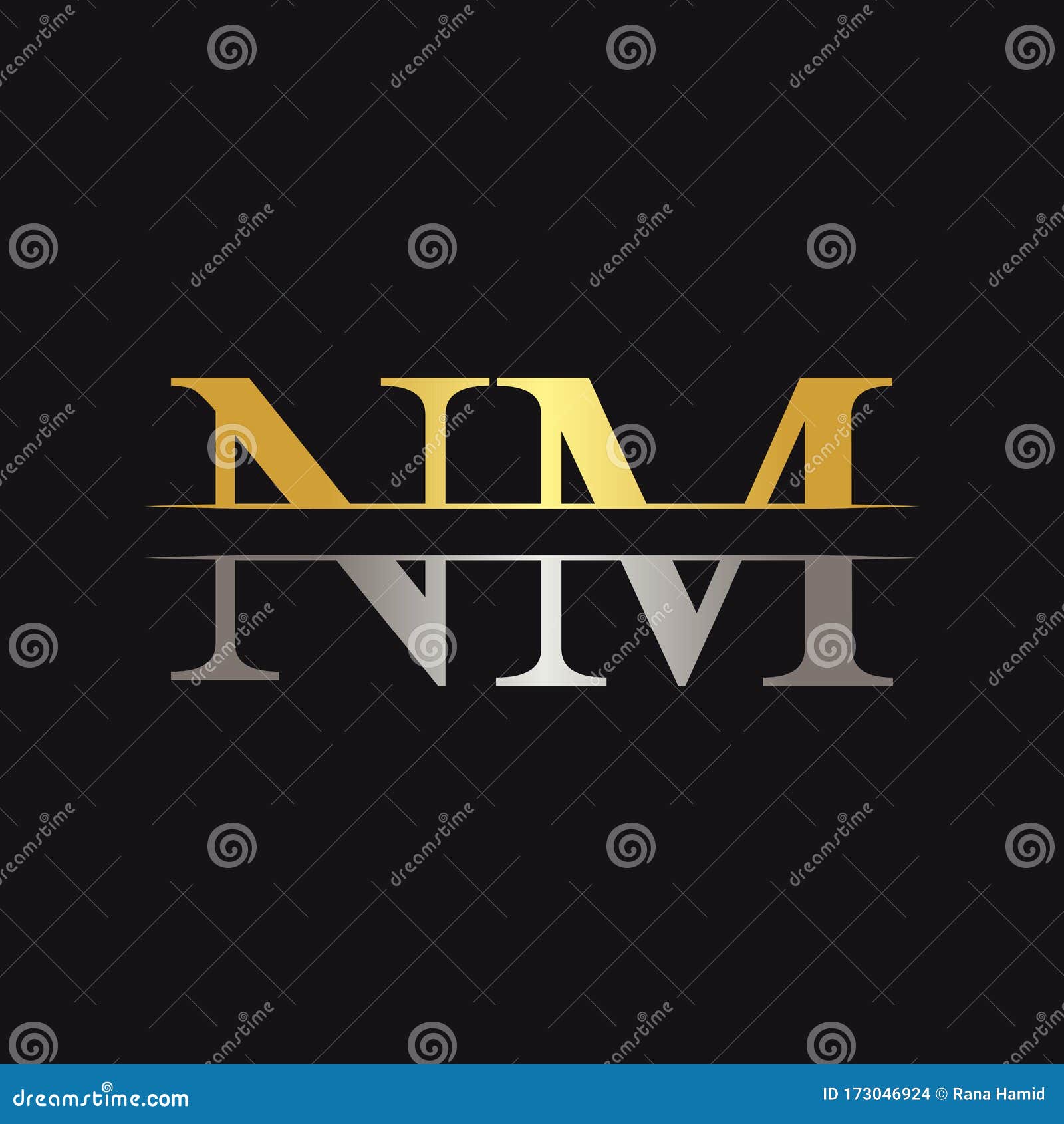 Initial Monogram Letter NM Logo Design Vector Template. NM Letter Logo ...