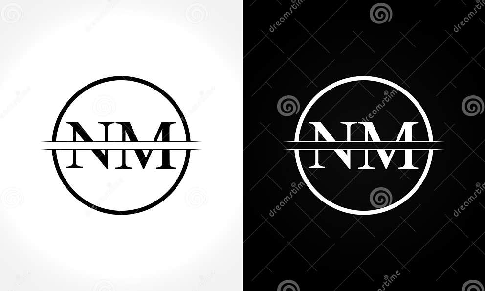 Initial Monogram Letter NM Logo Design Vector Template. NM Letter Logo ...