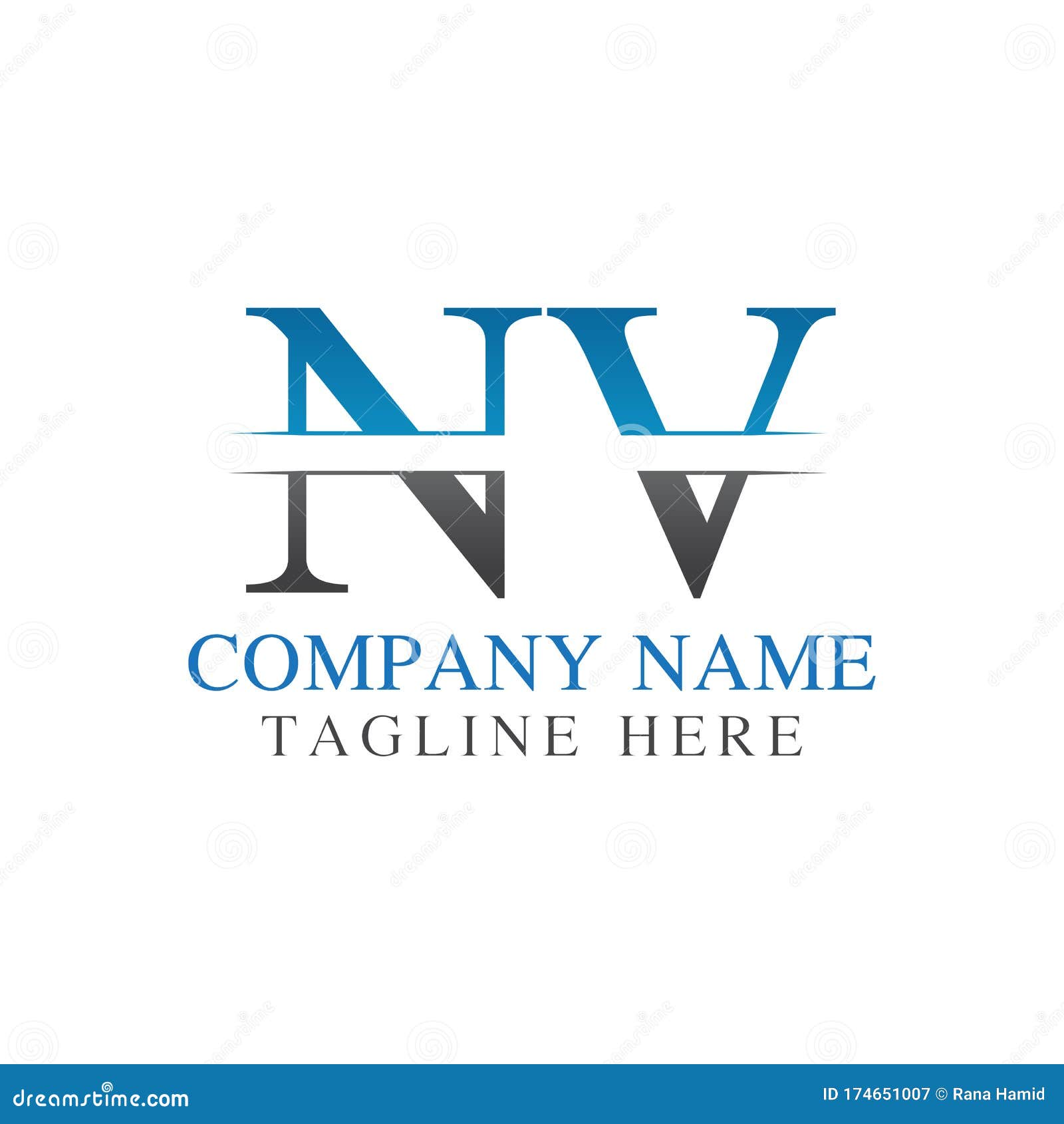 Initial Monogram Letter NV Logo Design Vector Template. NV Letter Logo ...
