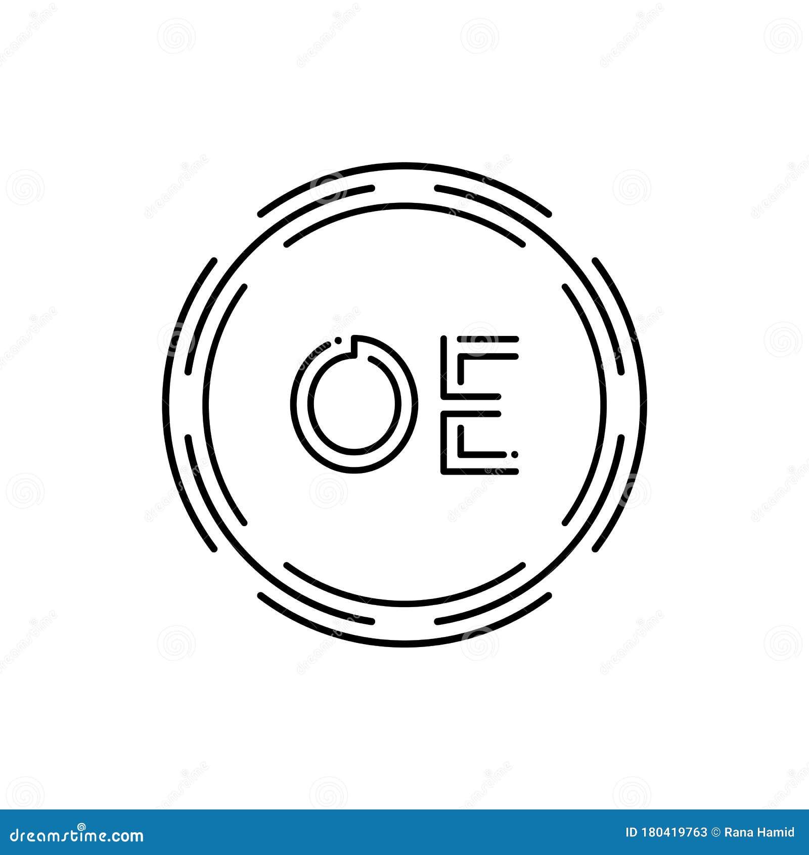 Initial Monogram Letter OE Logo Design Vector Template. Digital ...