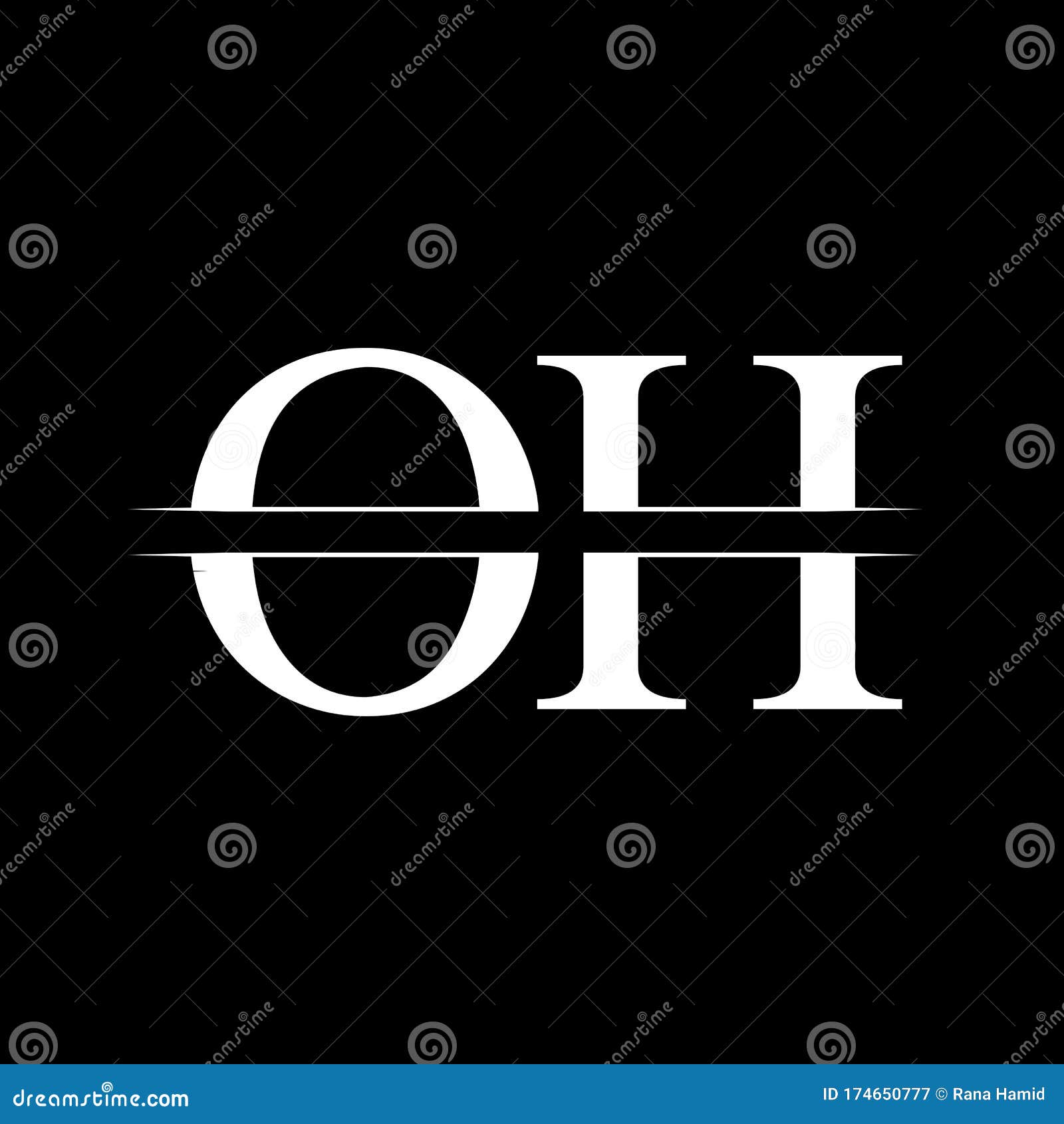 Initial Monogram Letter OH Logo Design Vector Template. OH Letter Logo ...