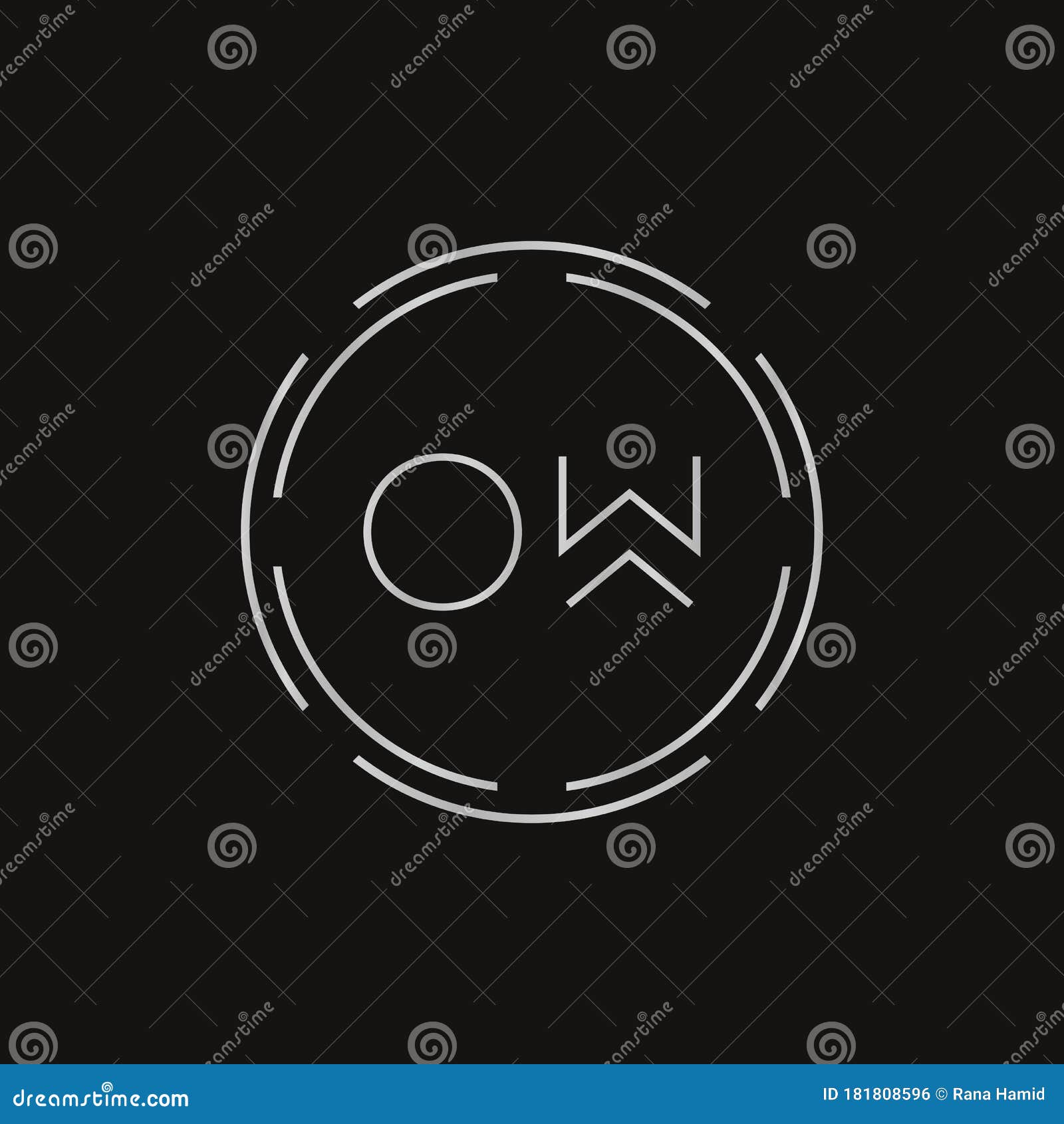 Initial Monogram Letter OW Logo Design Vector Template. Digital ...