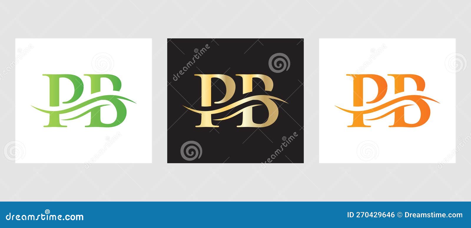 Monogram Letter PB Logo Design. PB Logotype Template Stock Vector ...