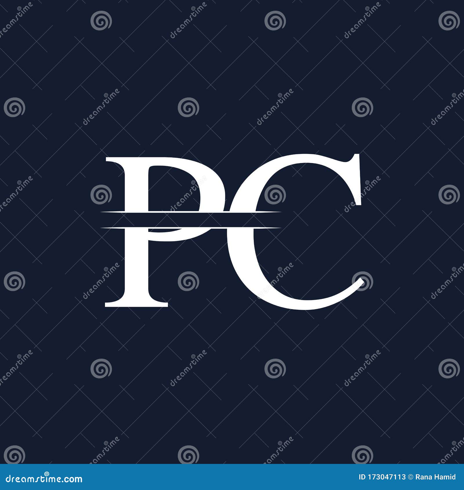Initial Monogram Letter PC Logo Design Vector Template. PC Letter Logo ...