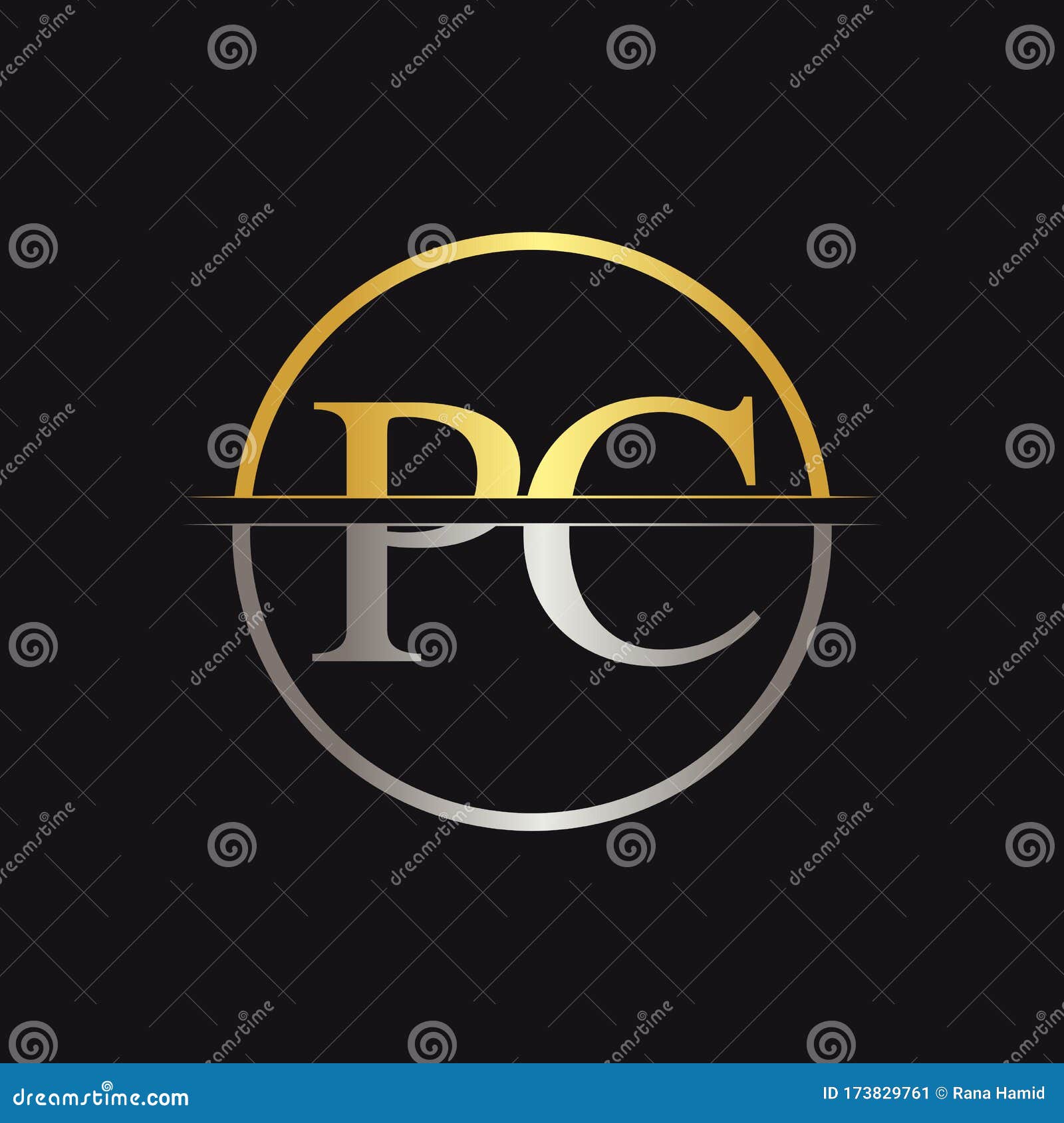 Initial Monogram Letter PC Logo Design Vector Template. PC Letter Logo ...