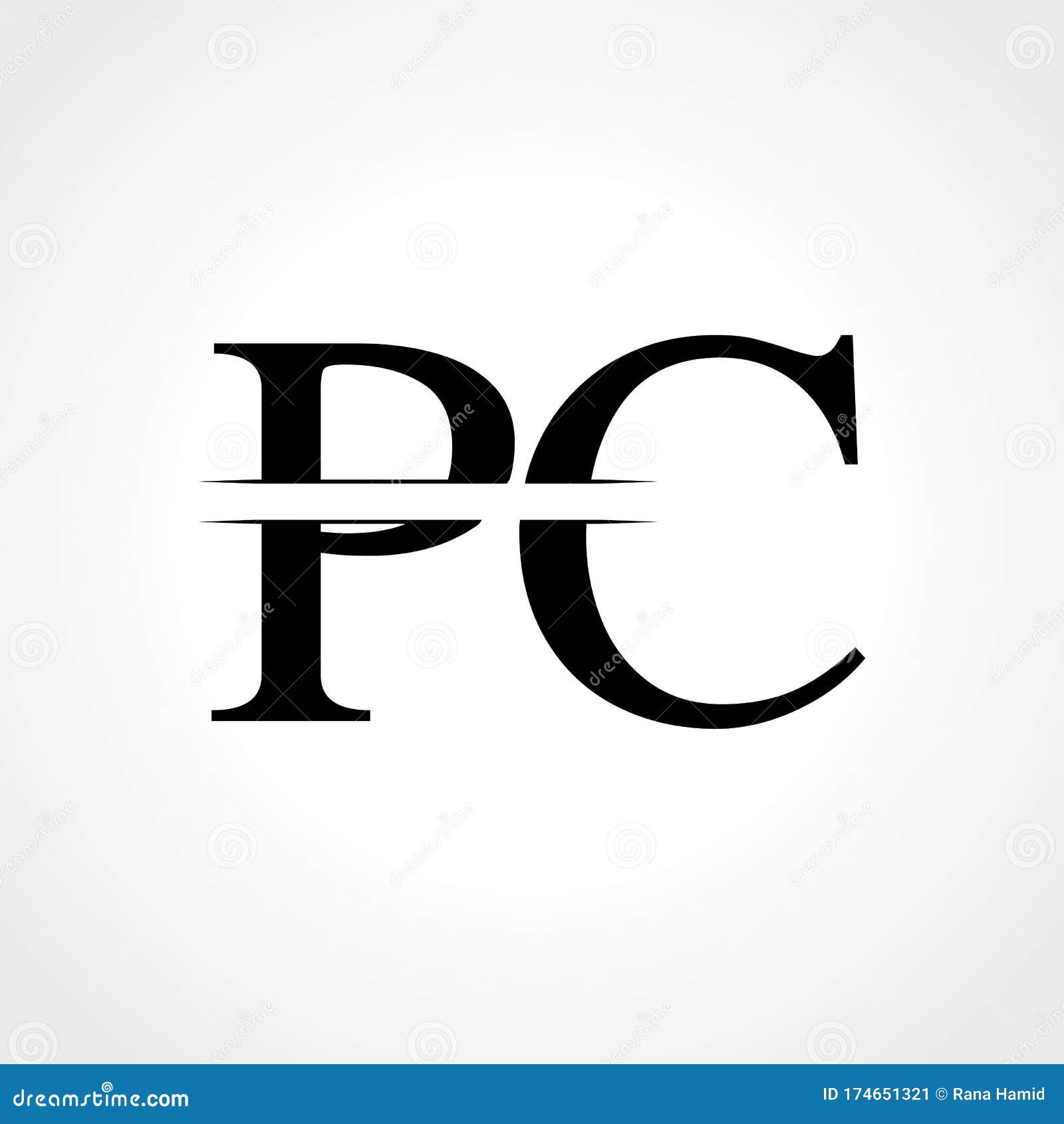 Initial Monogram Letter PC Logo Design Vector Template. Abstract PC ...