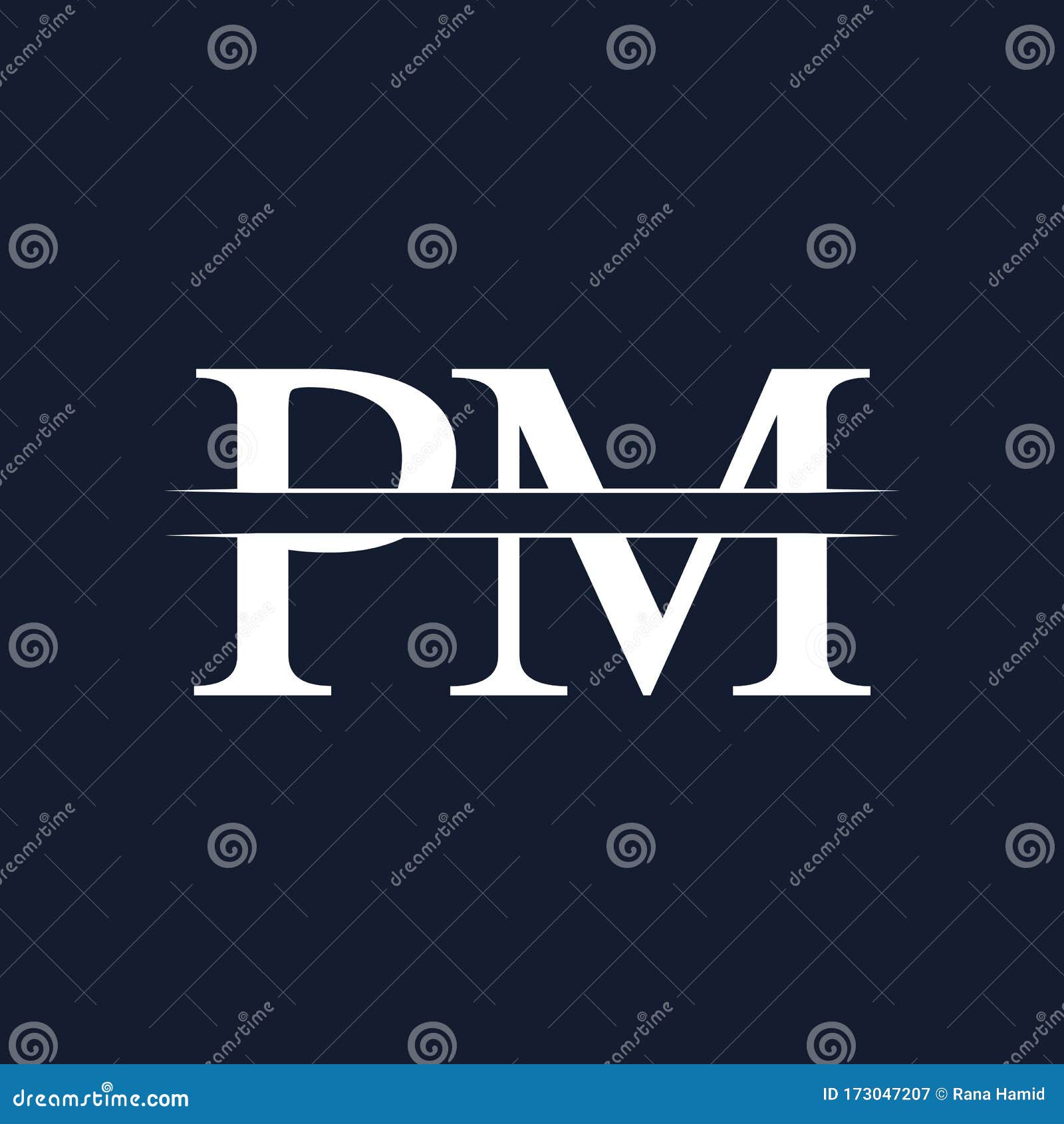 Initial Monogram Letter PM Logo Design Vector Template. PM Letter Logo ...