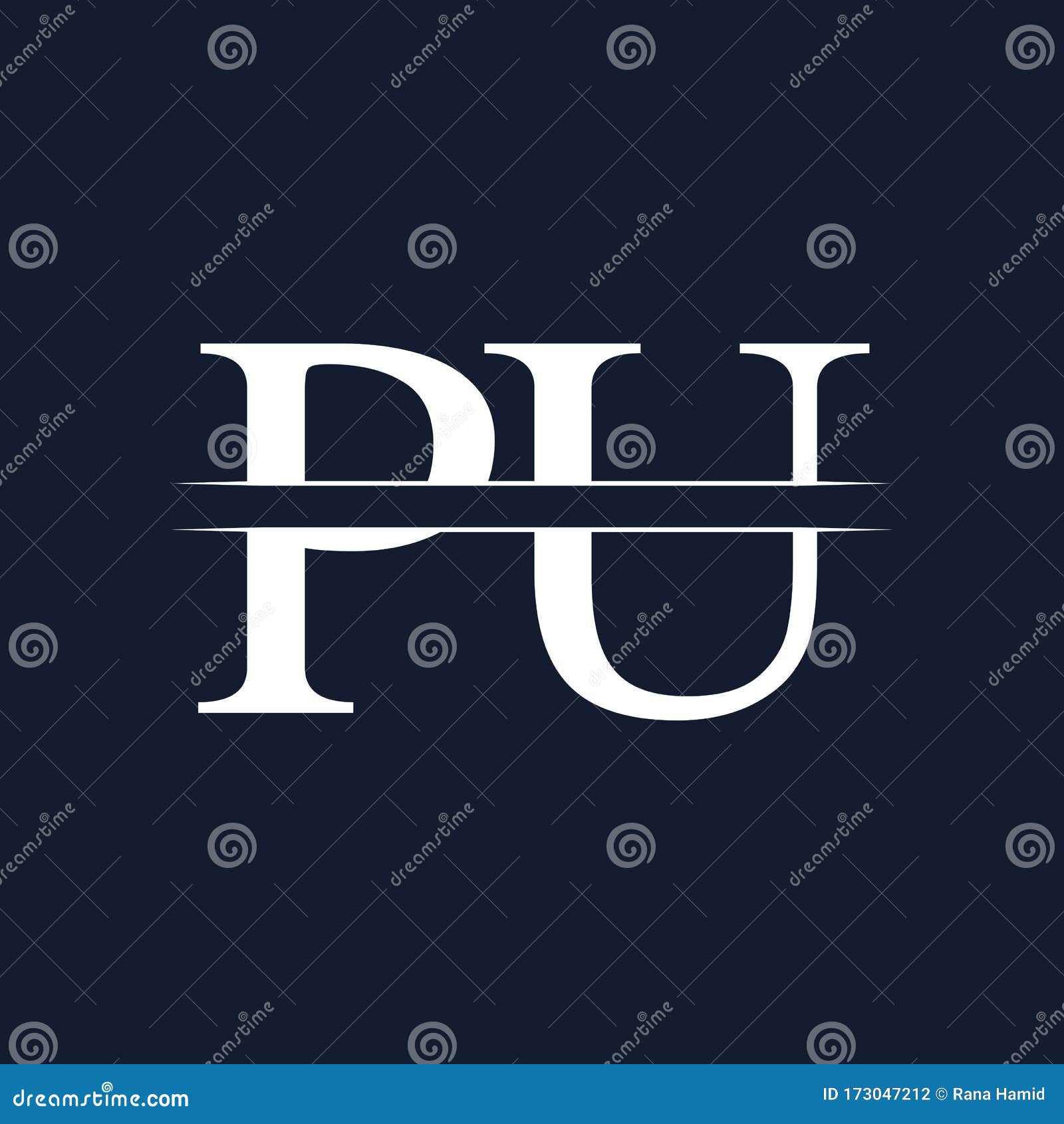 Initial Monogram Letter PU Logo Design Vector Template. PU Letter Logo ...