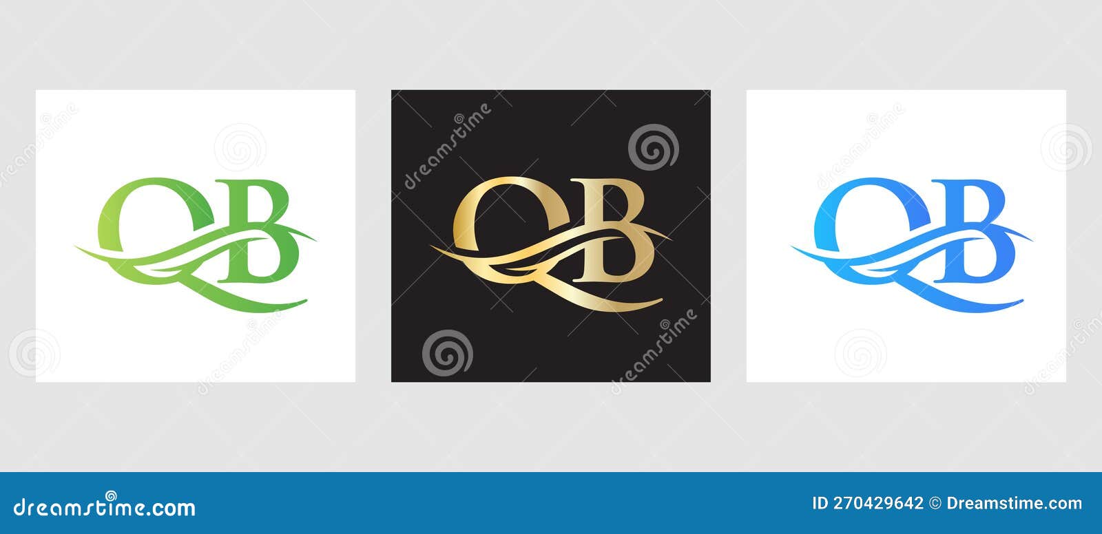 Monogram Letter QB Logo Design. QB Logotype Template Stock Vector ...