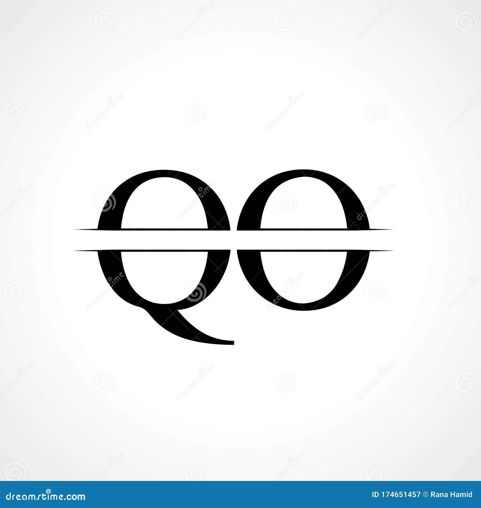 Initial Monogram Letter QO Logo Design Vector Template. Black Letter QO ...