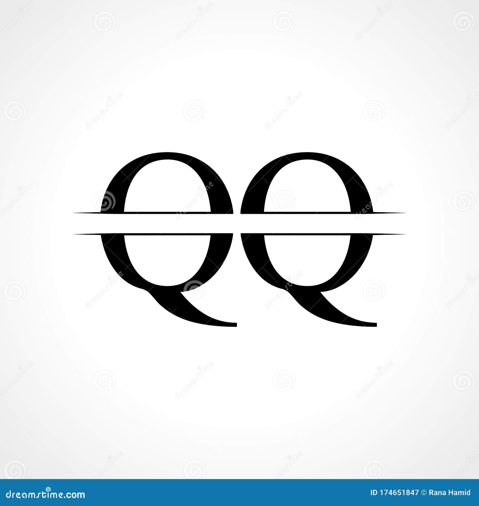 Initial Monogram Letter QQ Logo Design Vector Template. Black Letter QQ ...