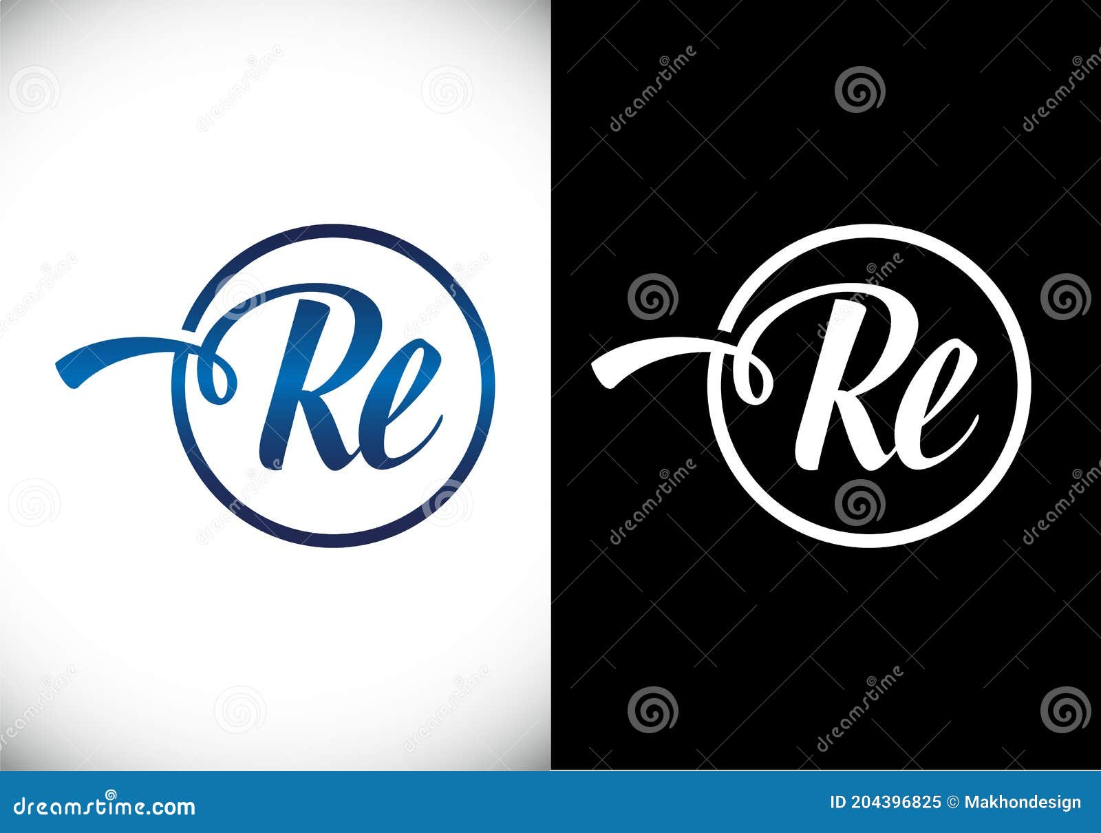 Initial Monogram Letter R E Logo Design Vector Template. Stock Vector ...