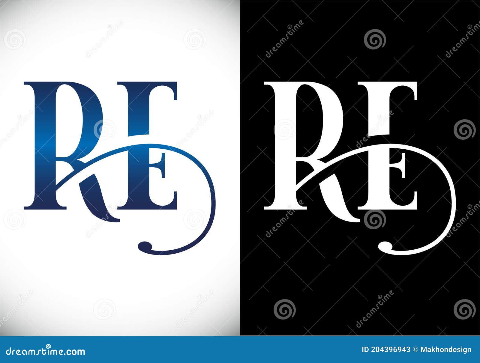 Initial Monogram Letter R E Logo Design Vector Template. Graphic ...
