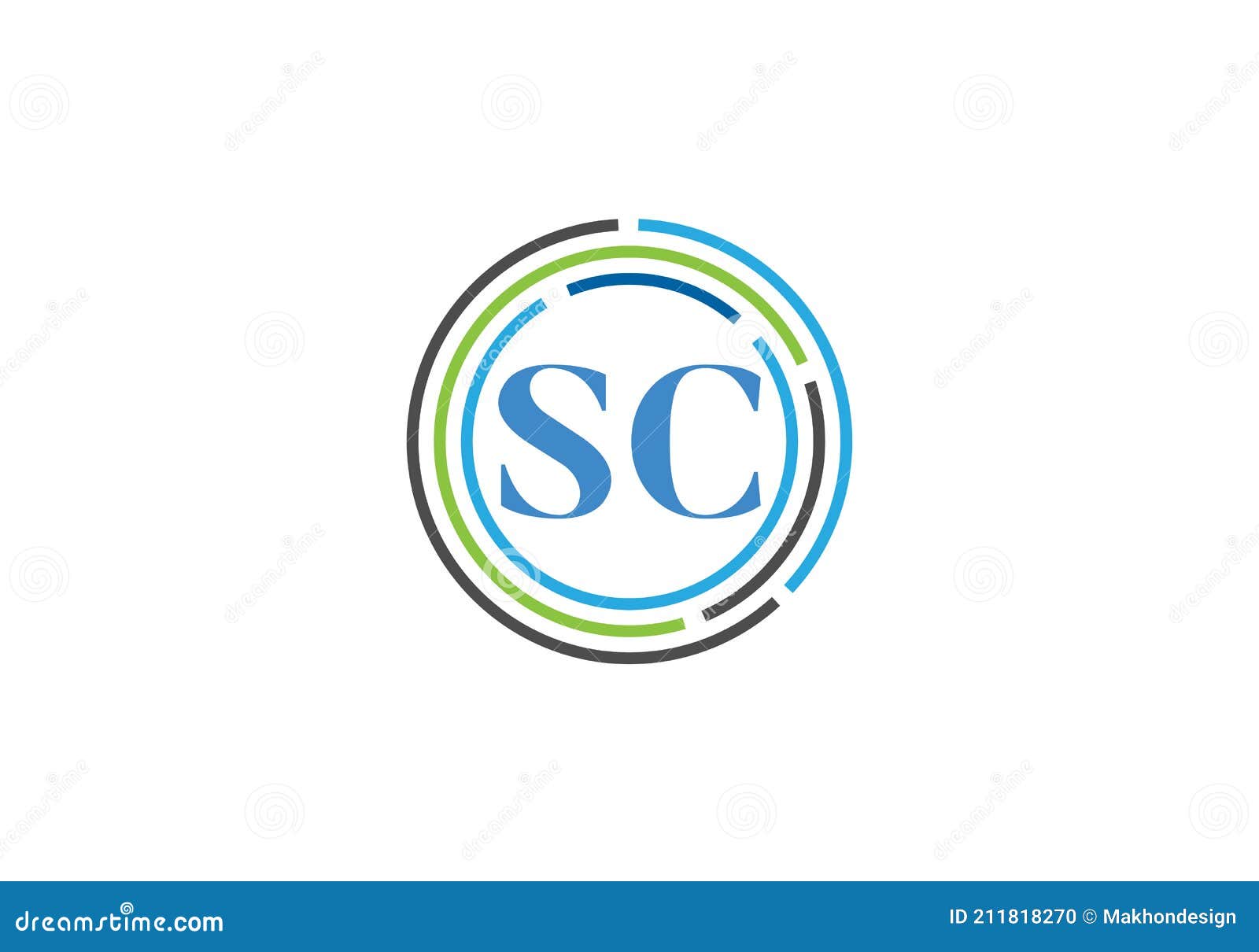 Initial Monogram Letter S C Logo Design Vector Template. Stock Vector ...