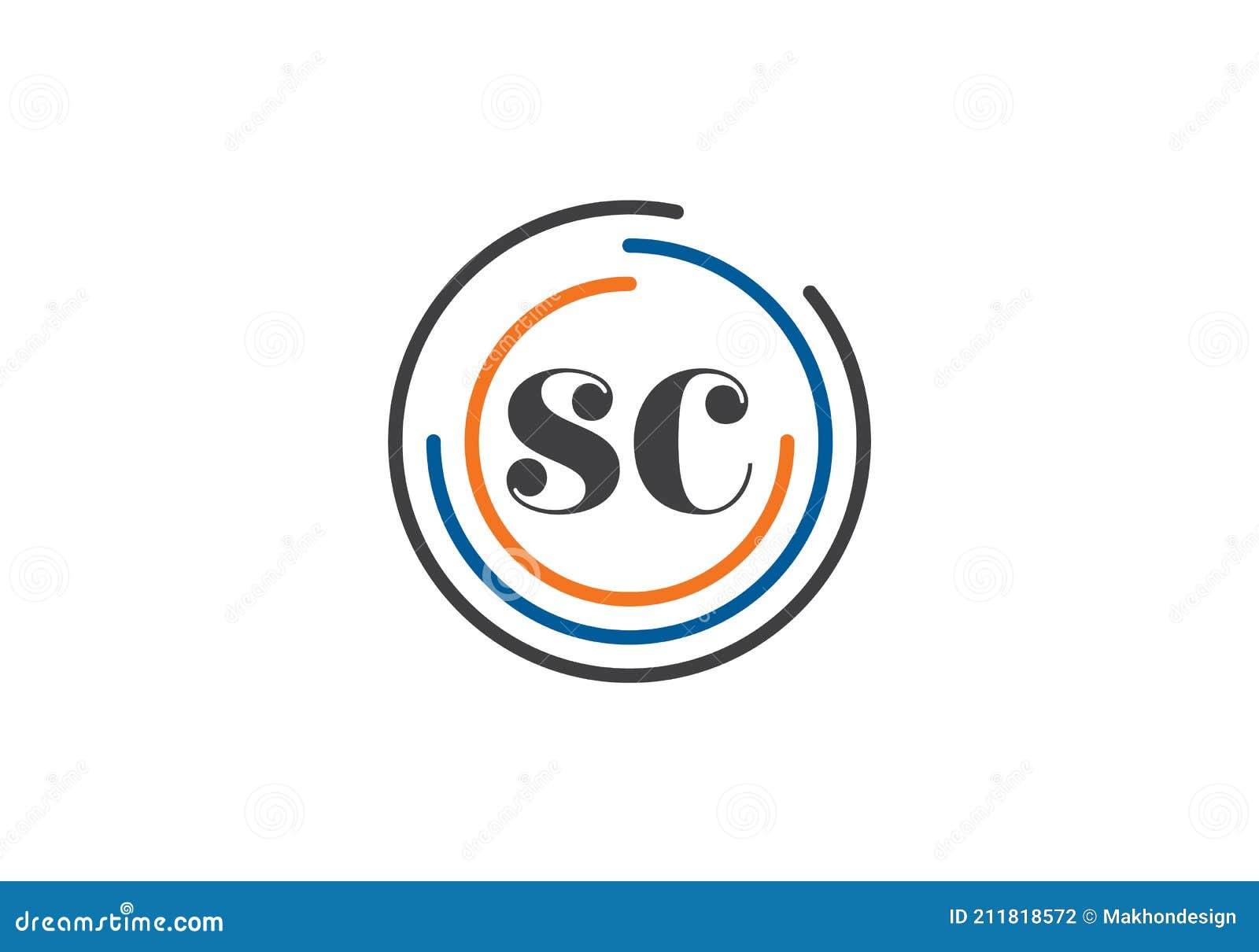 Initial Monogram Letter S C Logo Design Vector Template. Stock Vector ...