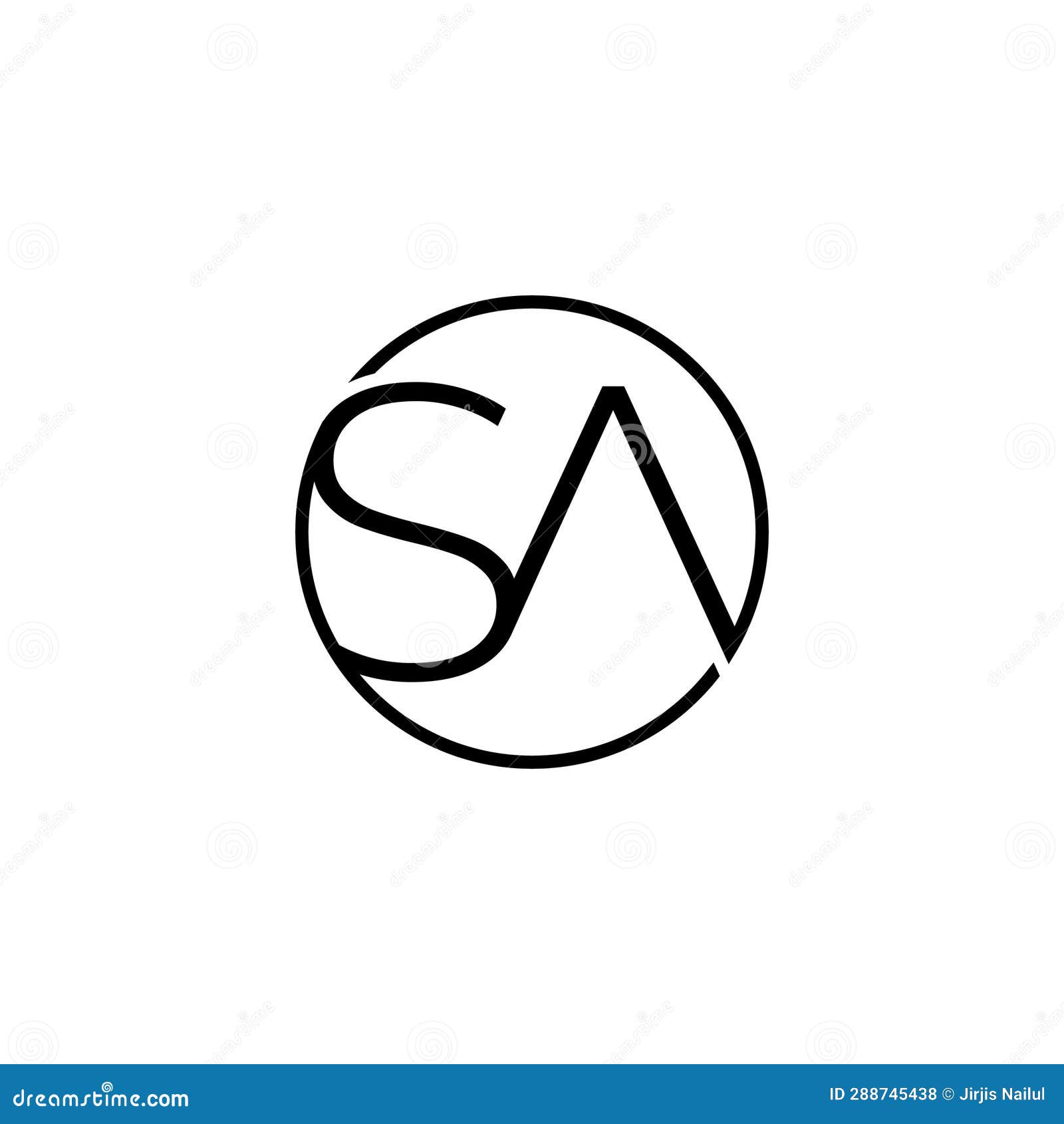 Initial Monogram Letter Sa Logo Design Vector Stock Illustration ...