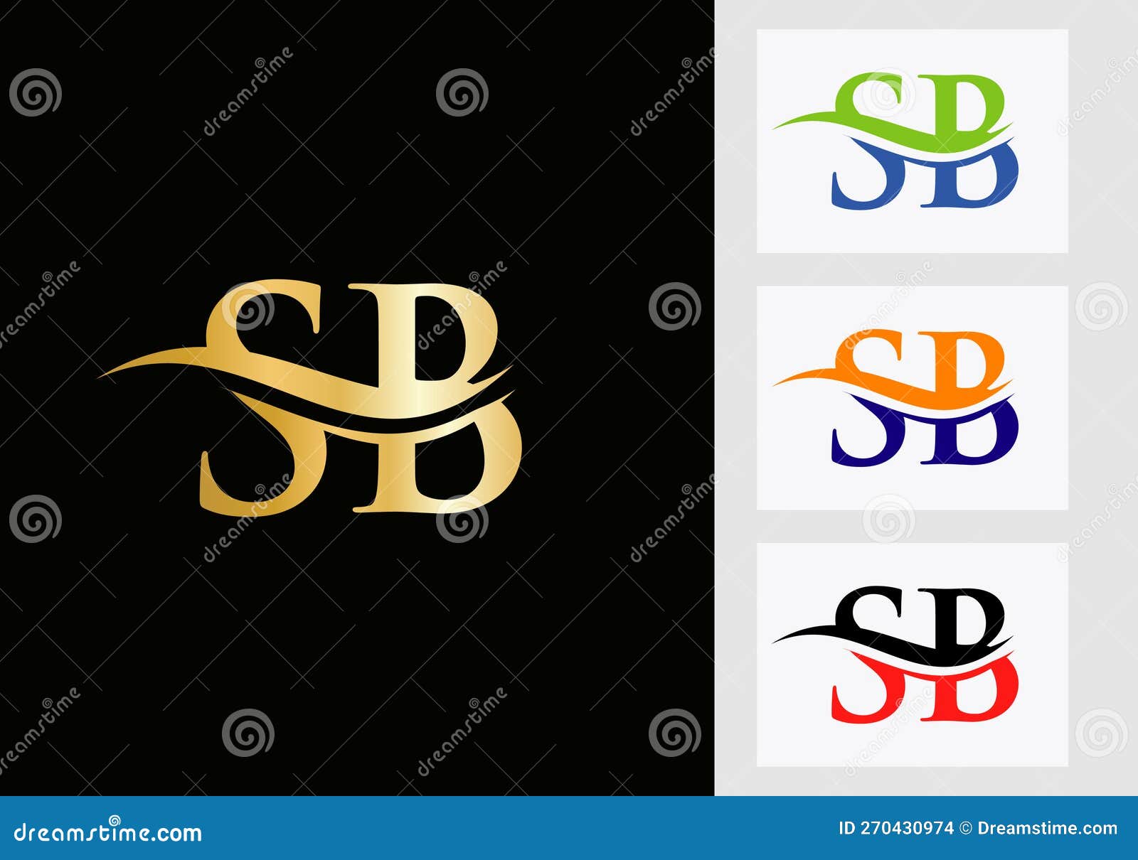 Monogram Letter SB Logo Design. SB Logotype Template Stock Vector ...