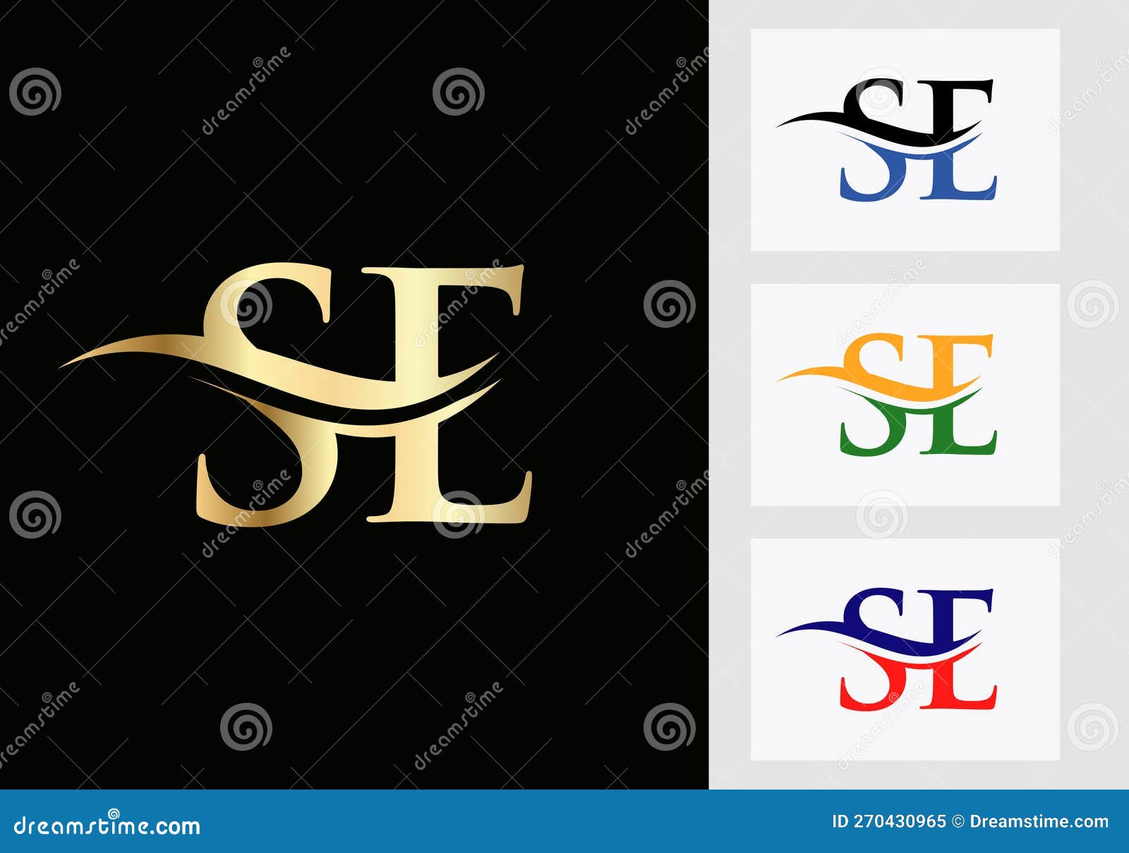 Monogram Letter SE Logo Design. SE Logotype Template Stock Vector ...