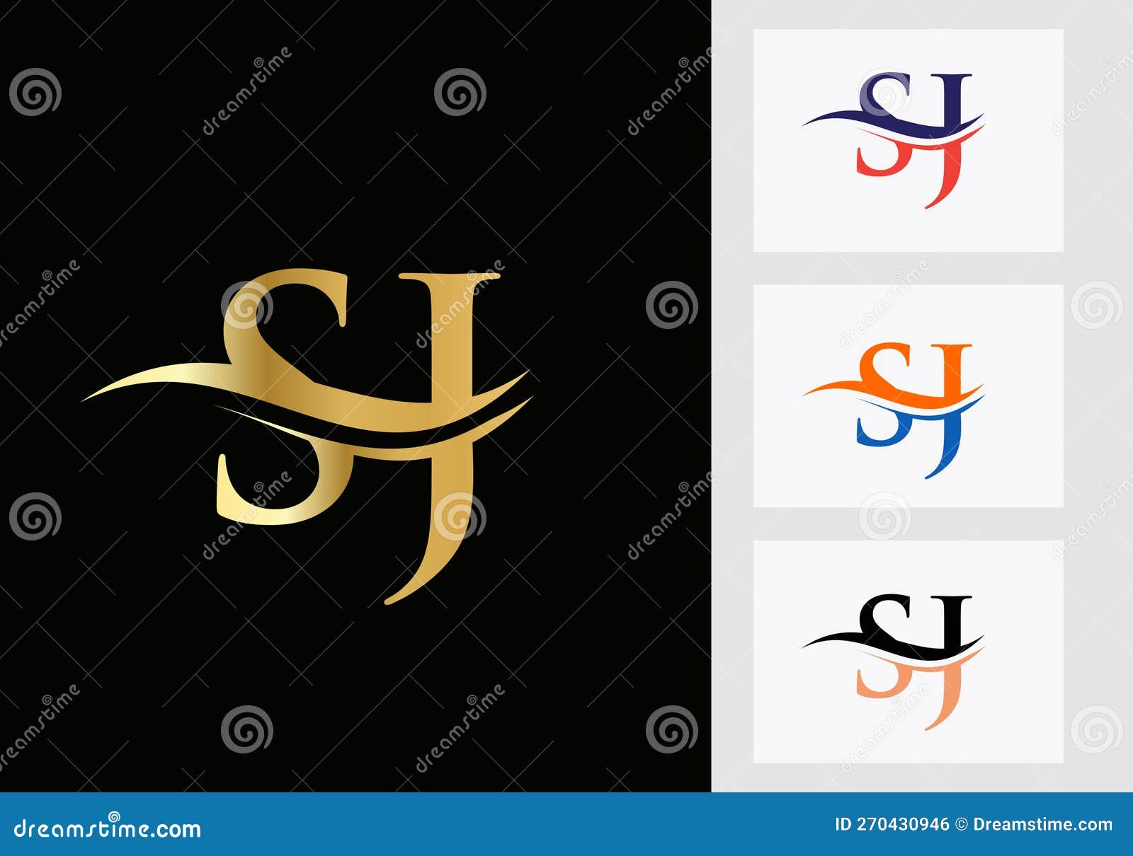 Monogram Letter SJ Logo Design. SJ Logotype Template Stock Vector ...