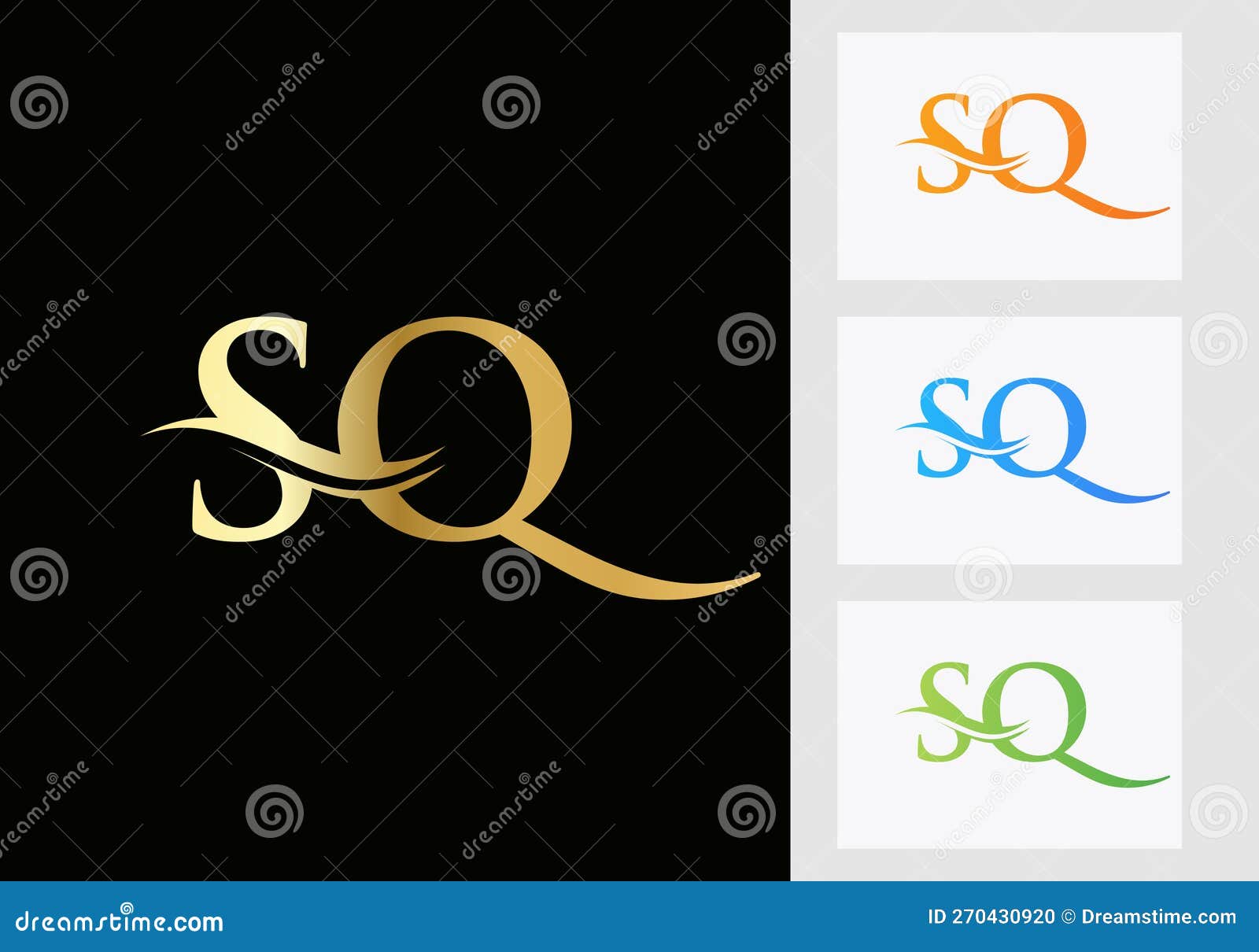 Monogram Letter SQ Logo Design. SQ Logotype Template Stock Vector ...