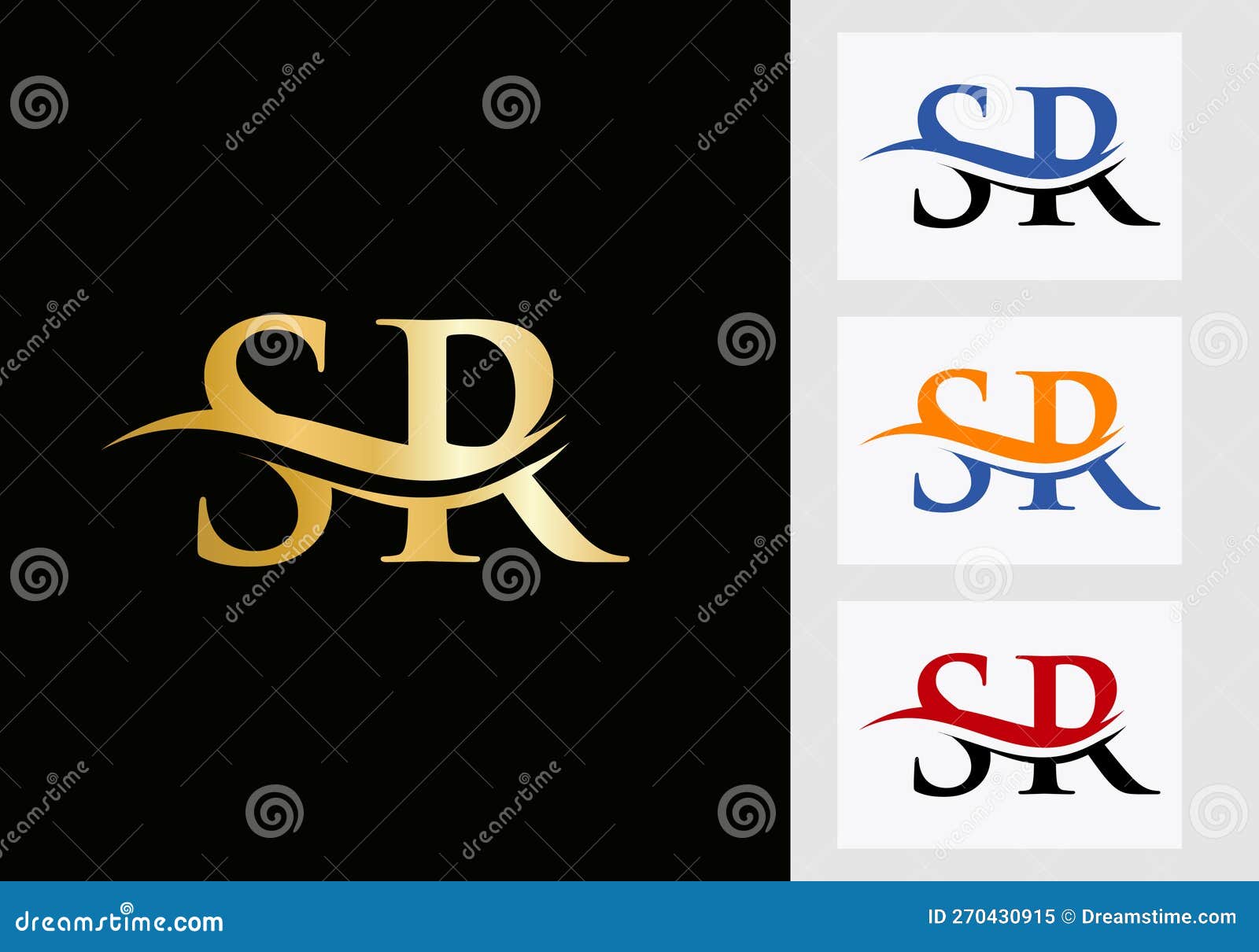 Monogram Letter SR Logo Design. SR Logotype Template Stock Vector ...