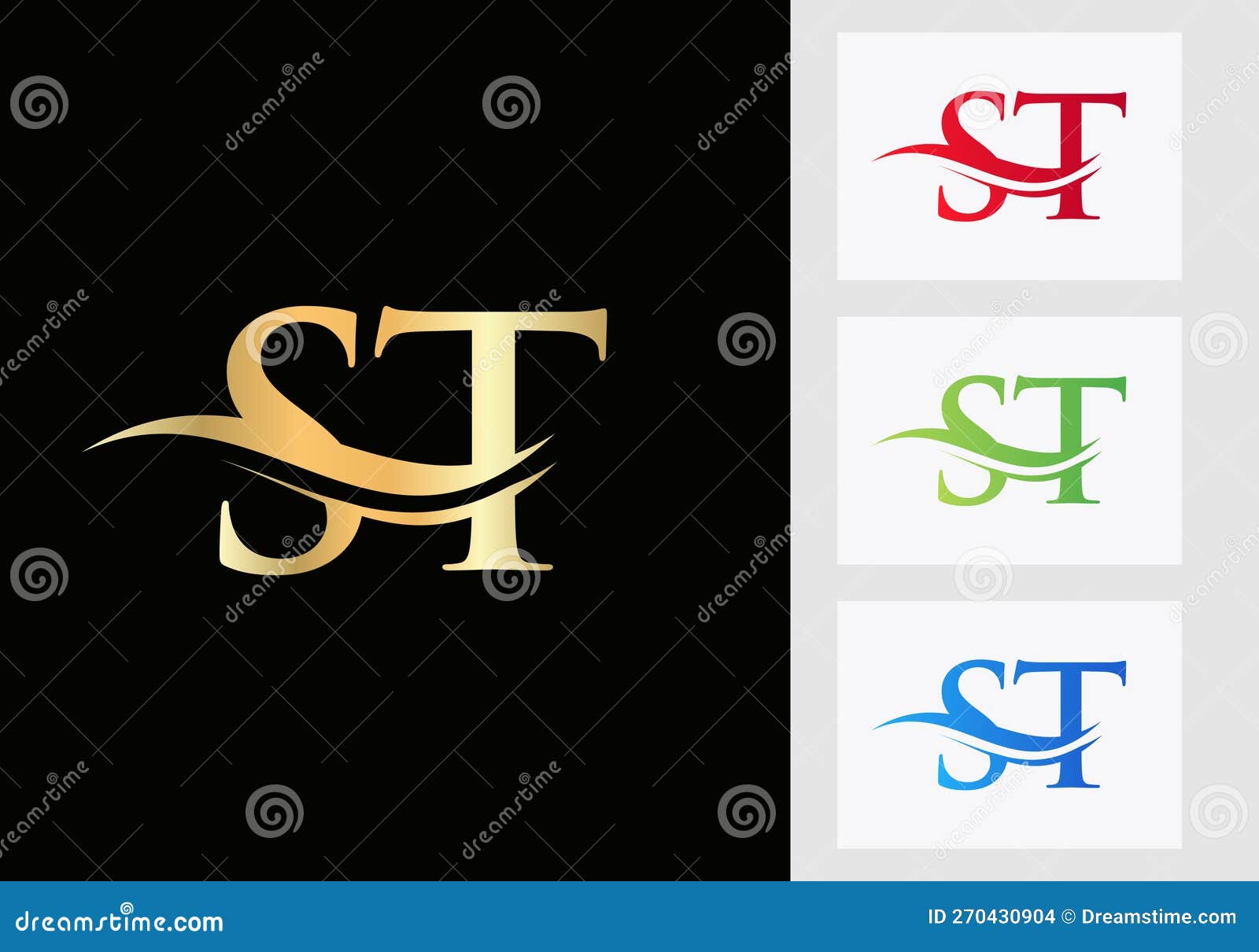 Monogram Letter ST Logo Design. ST Logotype Template Stock Vector ...