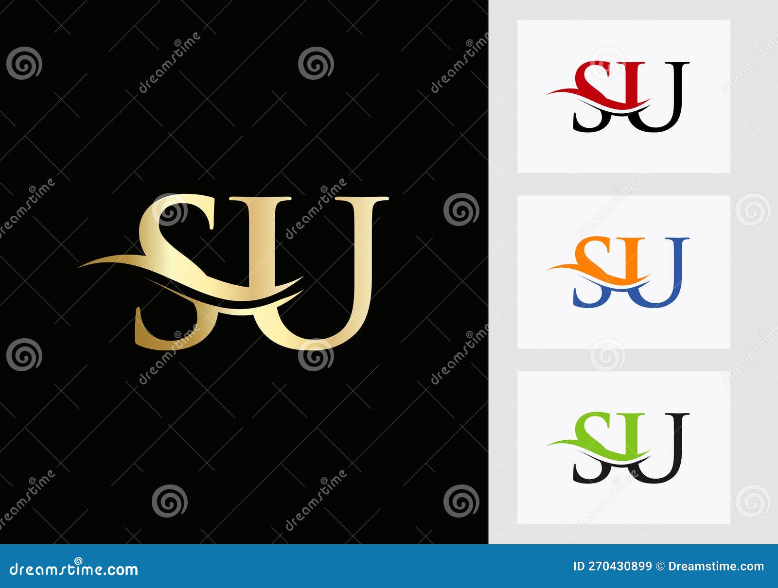 Monogram Letter SU Logo Design. SU Logotype Template Stock Vector ...