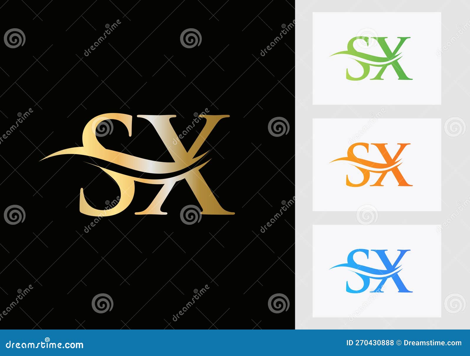 Monogram Letter SX Logo Design. SX Logotype Template Stock Vector ...