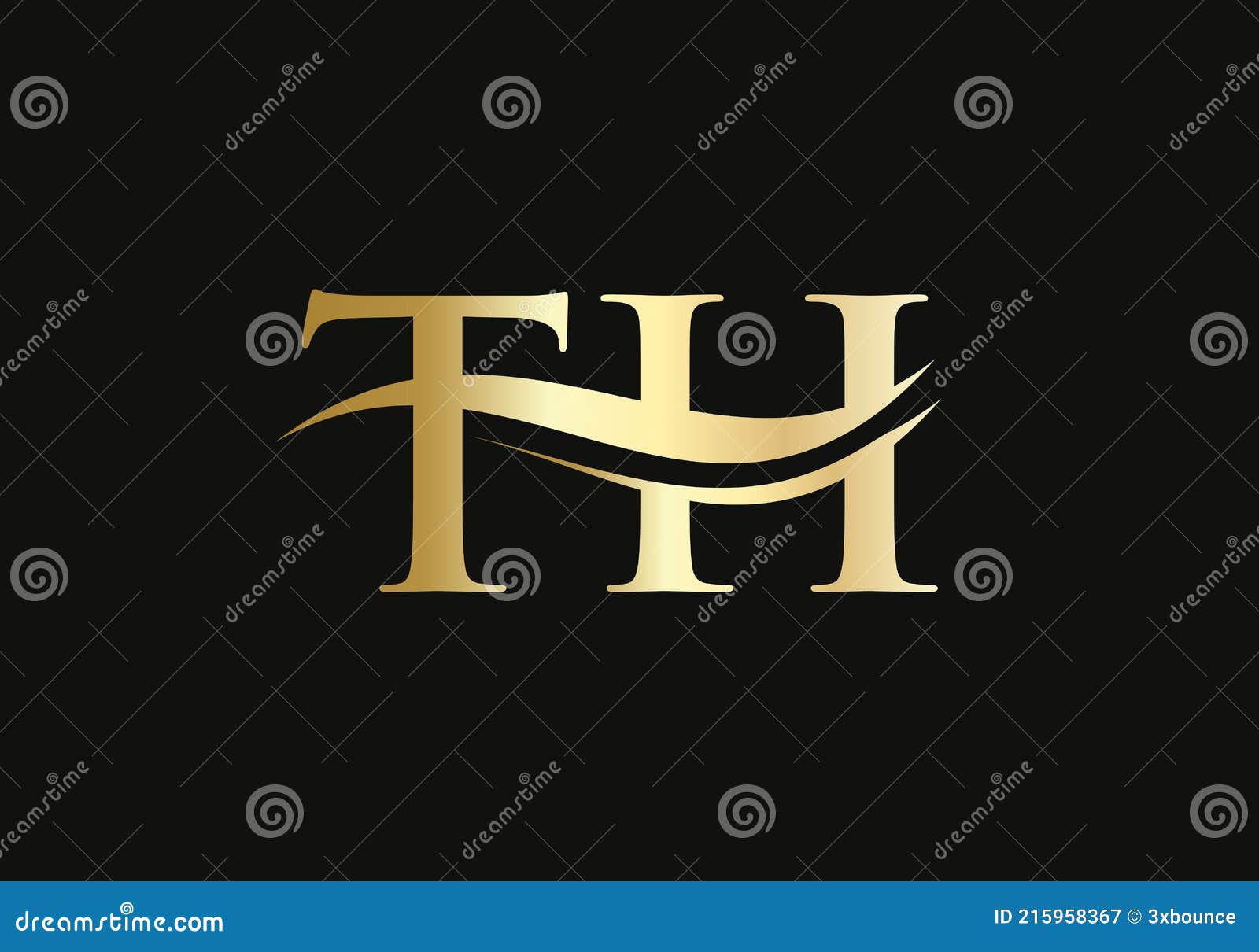 Initial Monogram Letter TH Logo Design Vector. TH Letter Logo Design ...