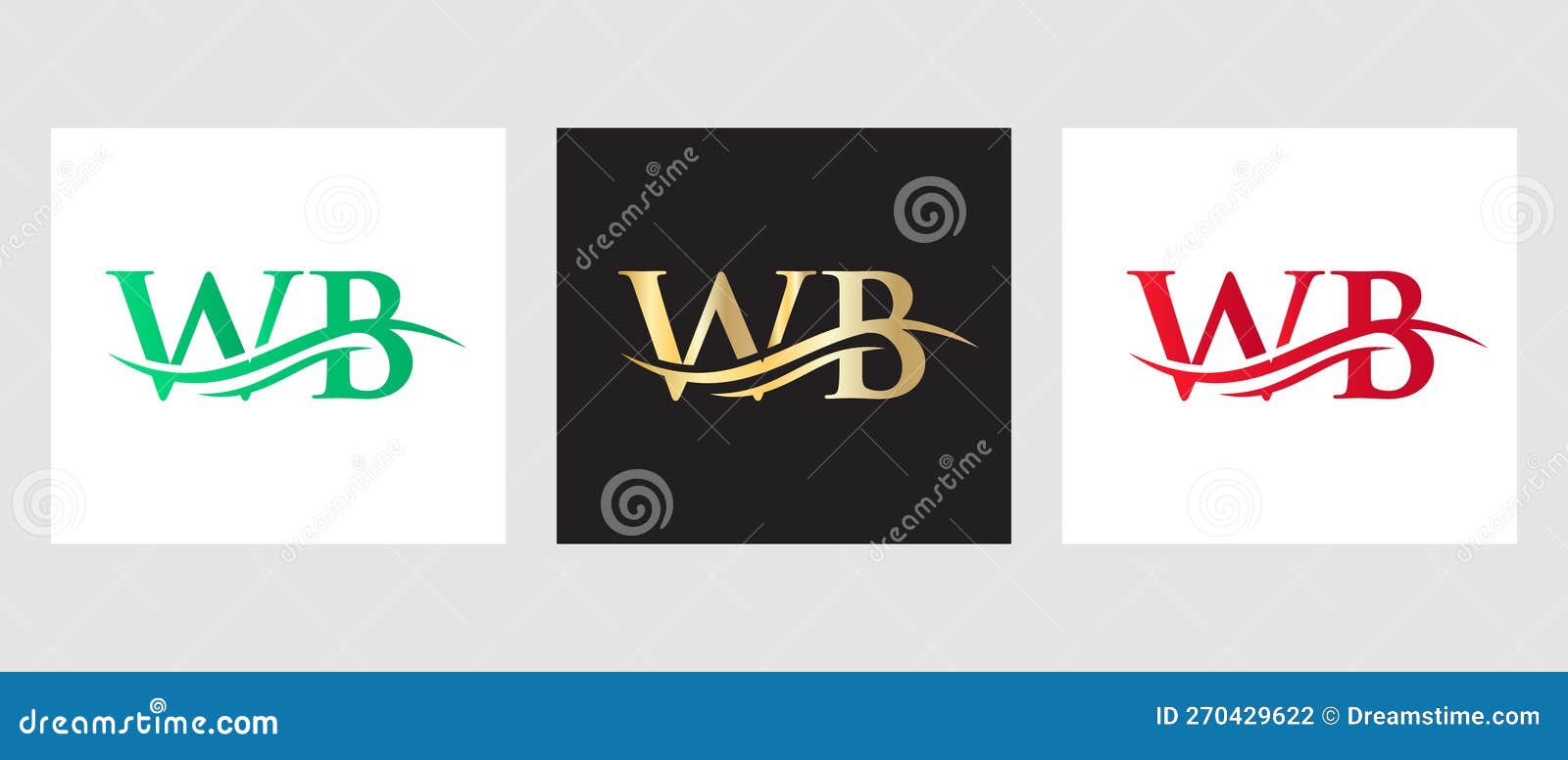 Monogram Letter WB Logo Design. WB Logotype Template Stock Vector ...