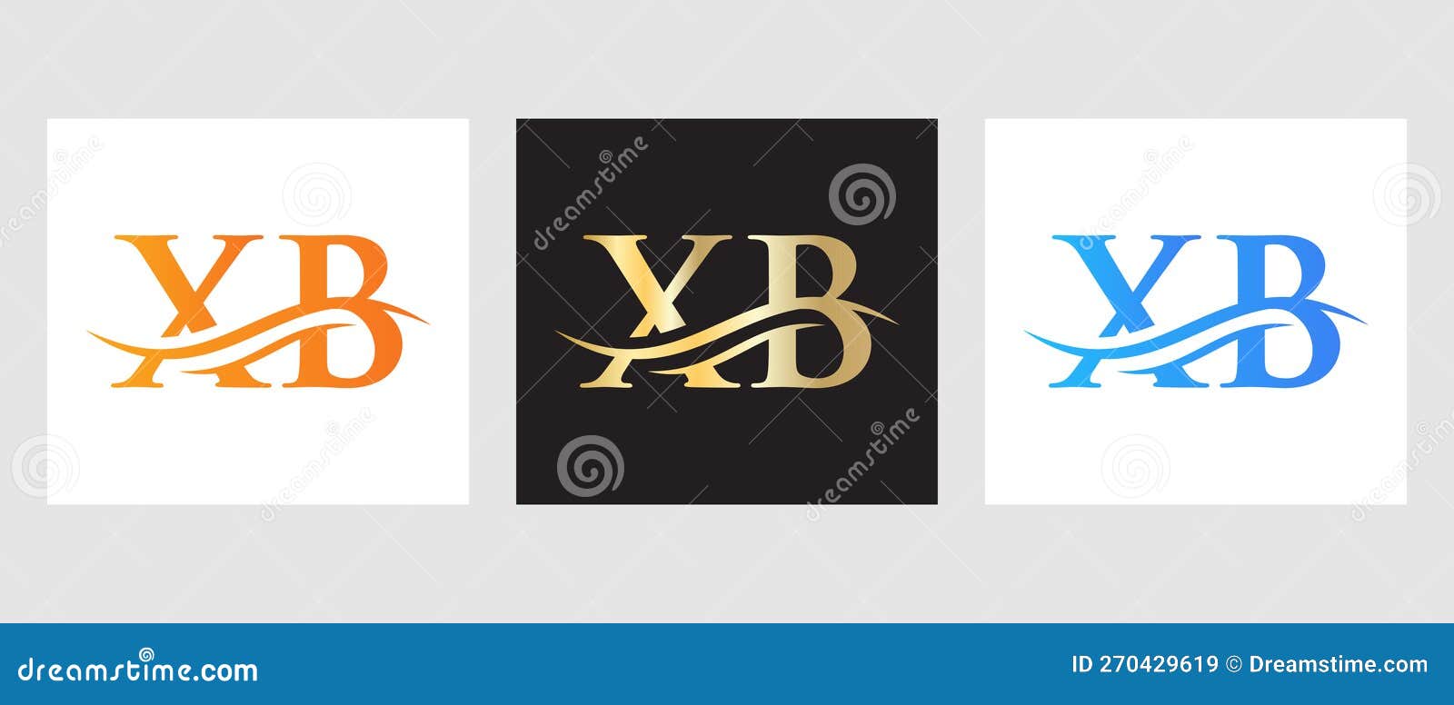 Monogram Letter XB Logo Design. XB Logotype Template Stock Vector ...